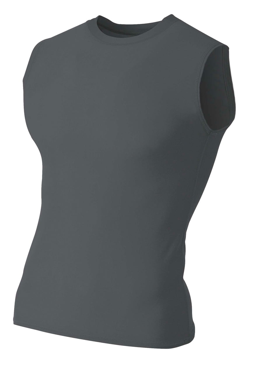 Men's Compression Muscle Shirt - GRAPHITE - L - Walmart.com