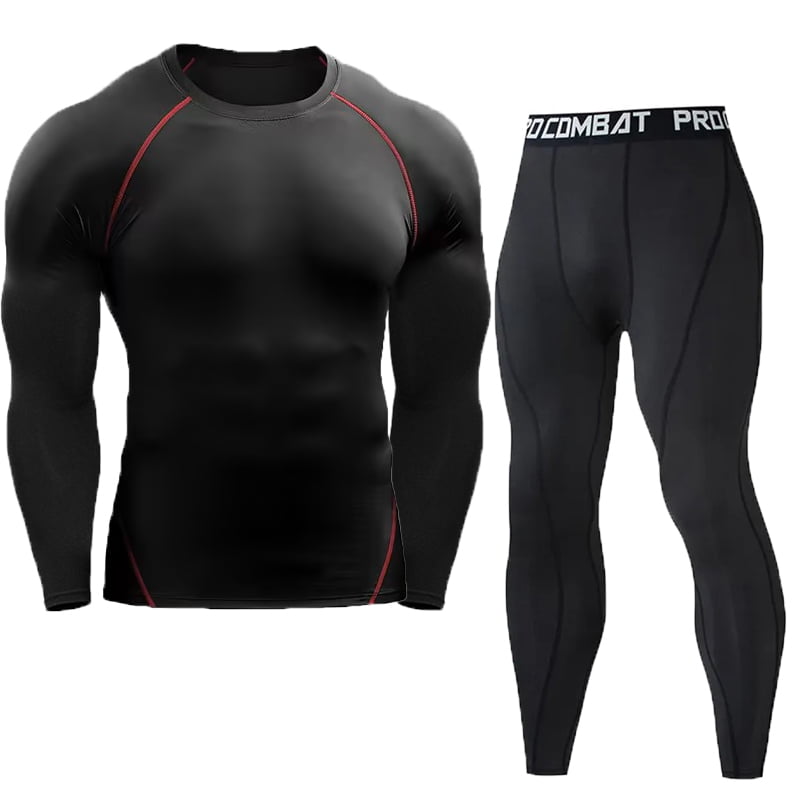 Men's Compression Set Men Sportswear Gym Fitness Suits Training Jogging ...