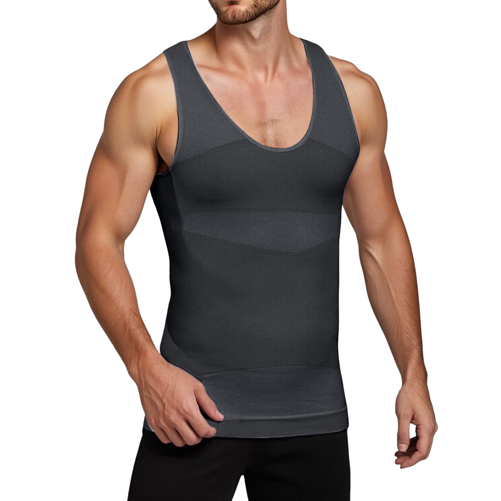 Men's Compression Shirt Body Vest - Short Sleeve, Nylon, Chest ...