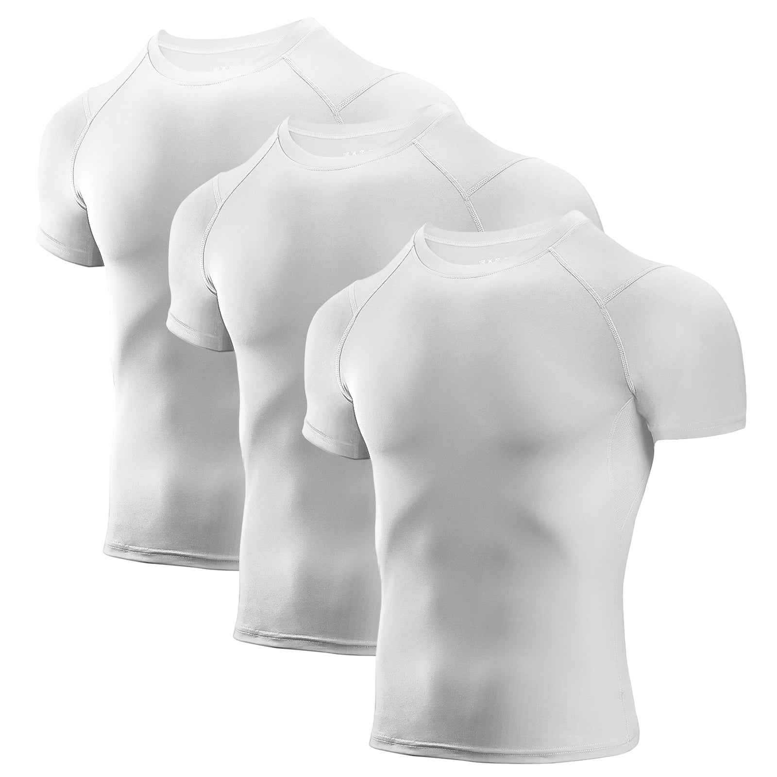 Men's Compression Shirts 3 Pack, Short Sleeve Athletic Compression Tops ...
