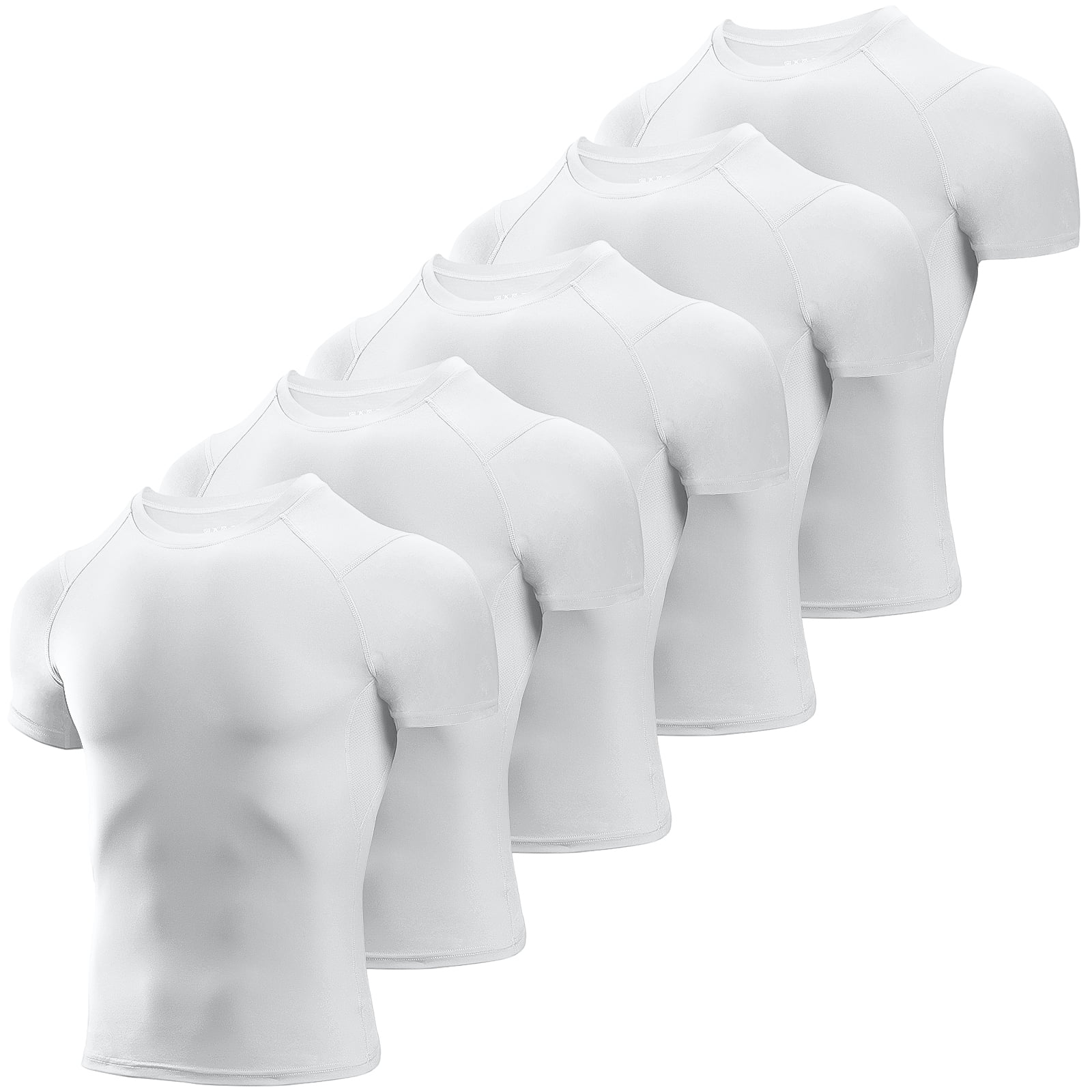 Men's Compression Shirts 5 Pack, Short Sleeve Athletic Compression Tops ...