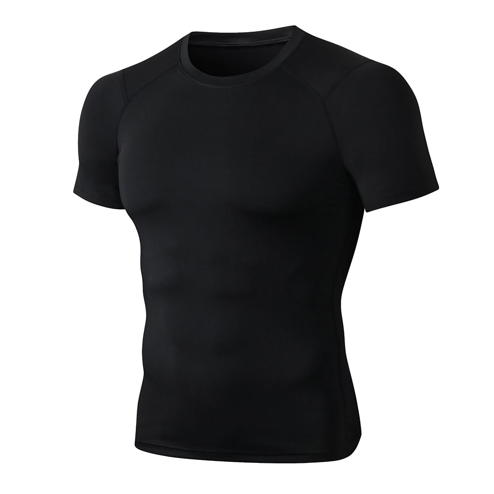 Men's Compression Shirts, Short Sleeve Workout Gym T-Shirt, Running ...