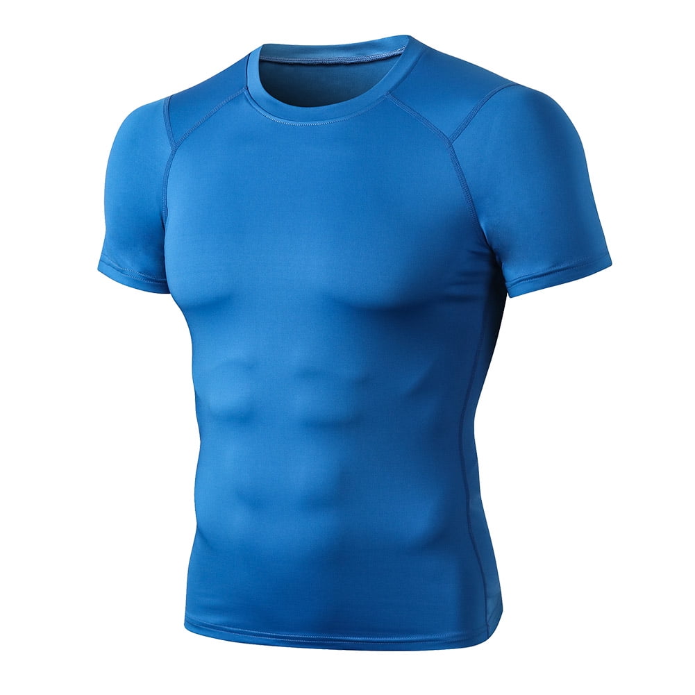 Men's Compression Shirts, Short Sleeve Workout Gym T-Shirt, Running ...