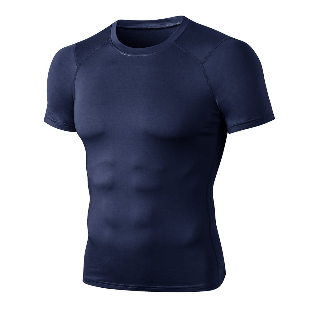 Men's Compression Shirts, Short Sleeve Workout Gym T-Shirt, Running ...