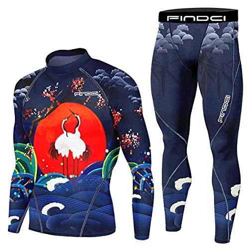 Men's Compression Sportswear Suits Gym Tights Training Boxing Rugby ...