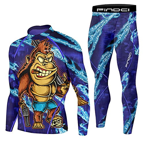 Men's Compression Sportswear Suits Gym Tights Training Boxing Rugby ...