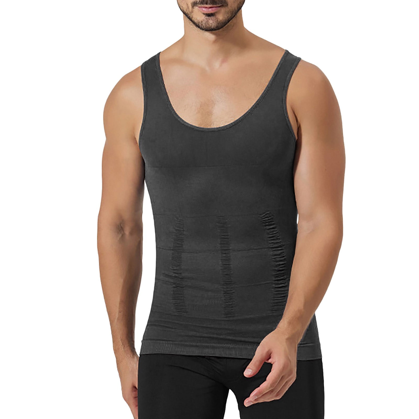 Men's Compression Tank Top Body Shirt for Workout and Abdomen Toning ...