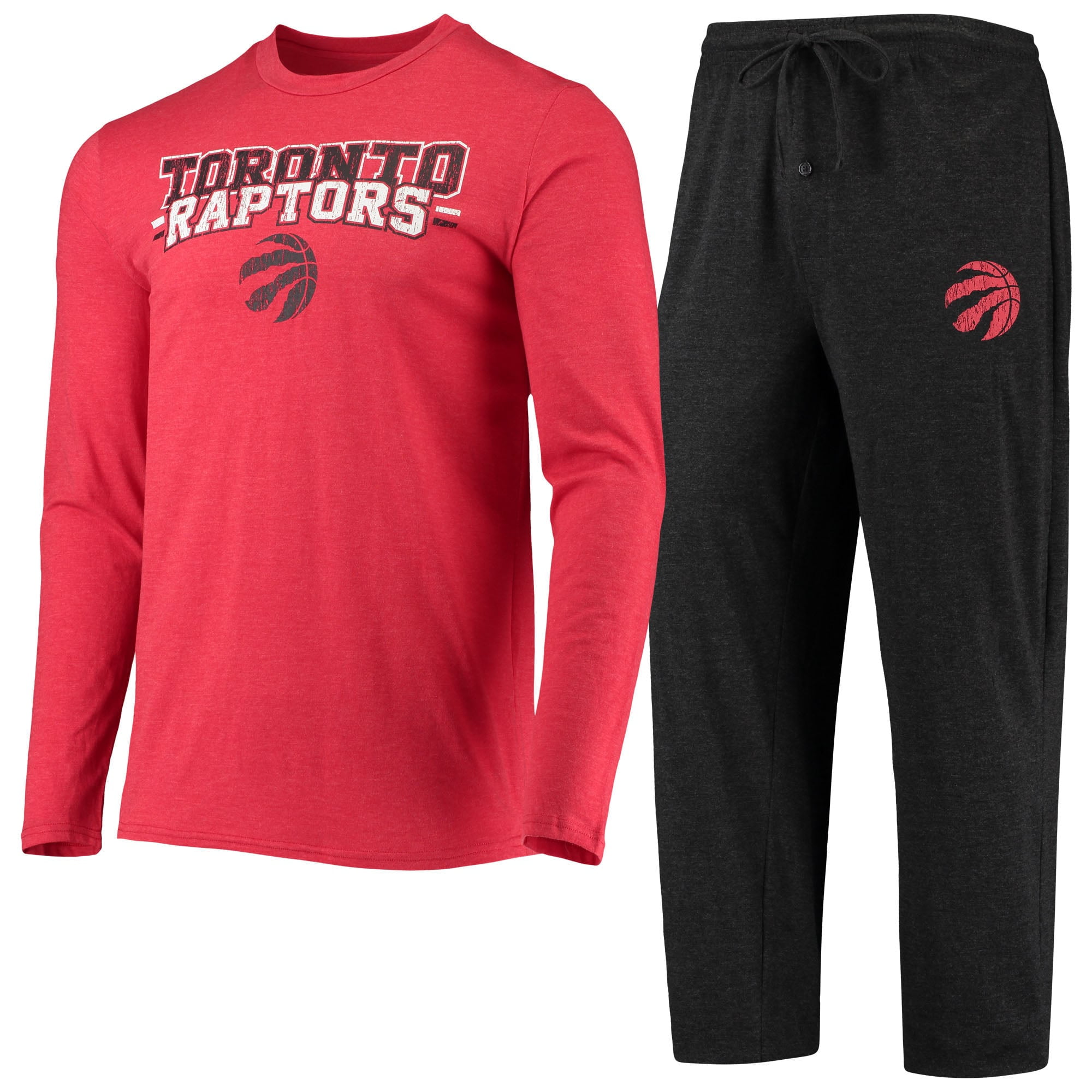 Men's Concepts Sport Black/Red Toronto Raptors Long Sleeve Top & Pants ...