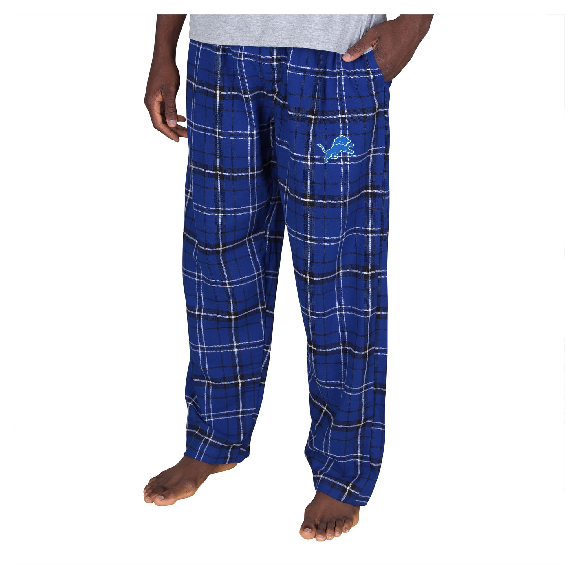 Men's-Concepts Sport Blue Detroit Lions Ultimate Plaid Flannel Pants ...