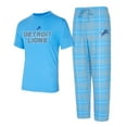 Mens Concepts Sport Blue Gray Detroit Lions Vector T Shirt And Flannel