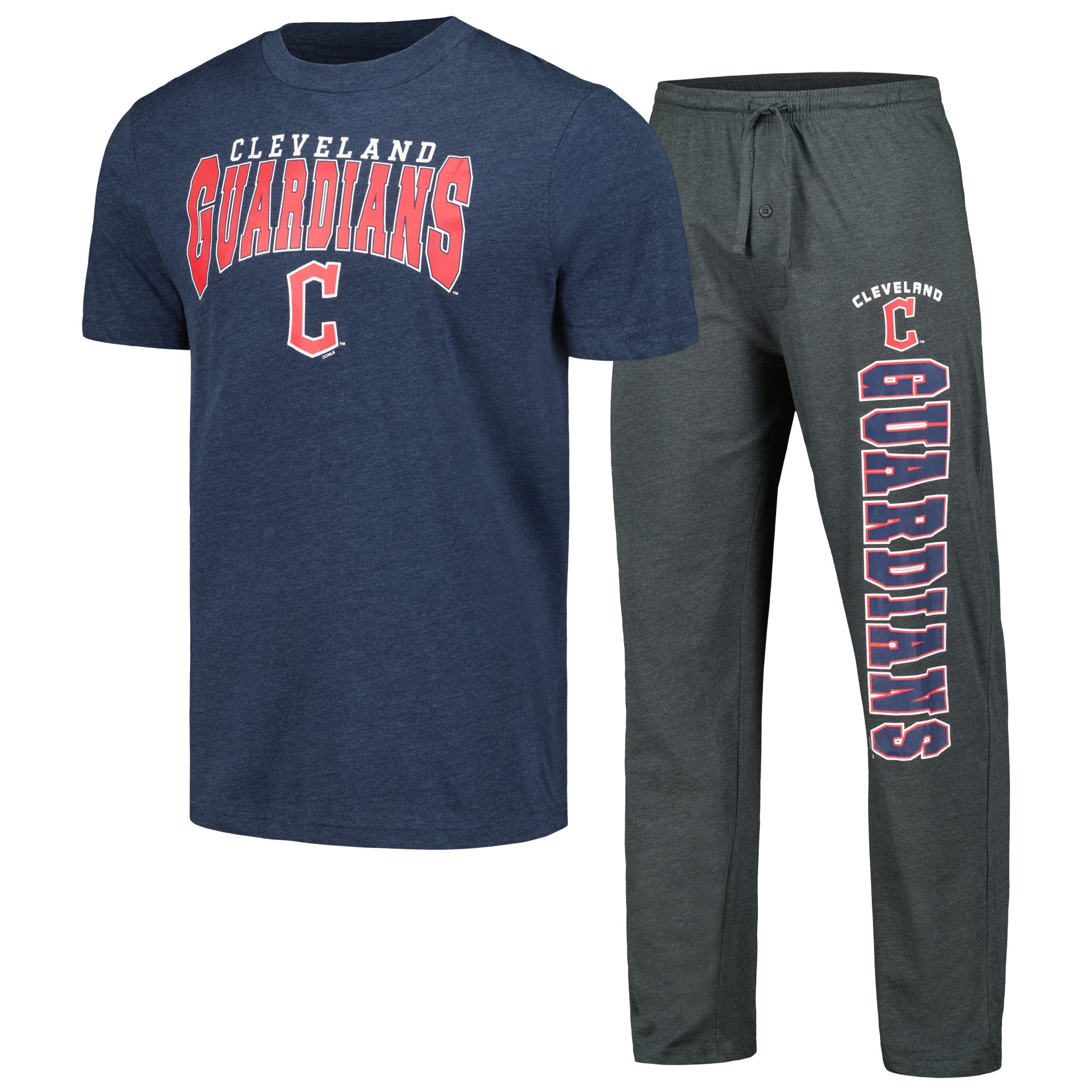 Men's Concepts Sport Charcoal/Navy Cleveland Guardians Meter T-Shirt ...