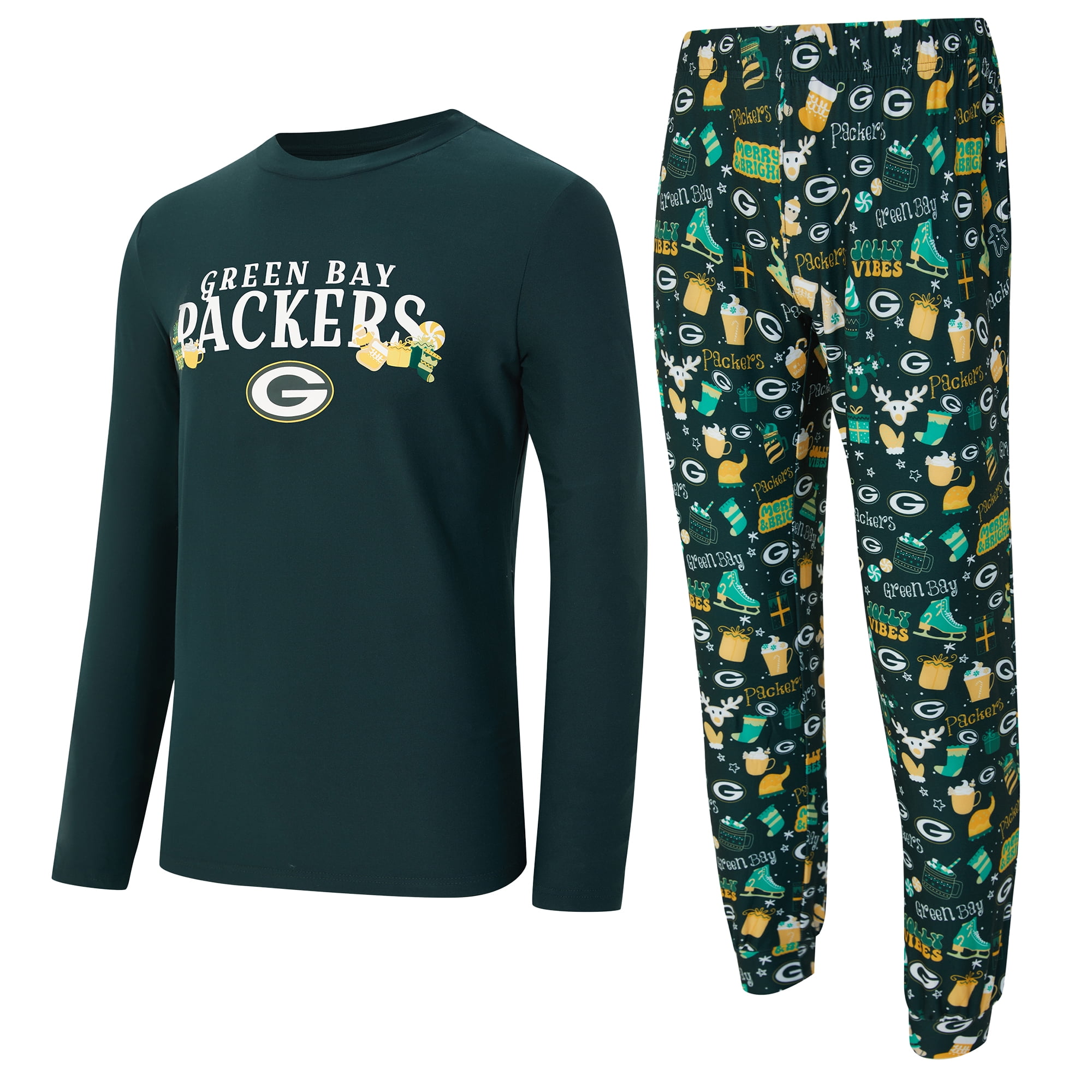 Men's Concepts Sport Green Green Bay Packers Chestnut Long Sleeve Top ...