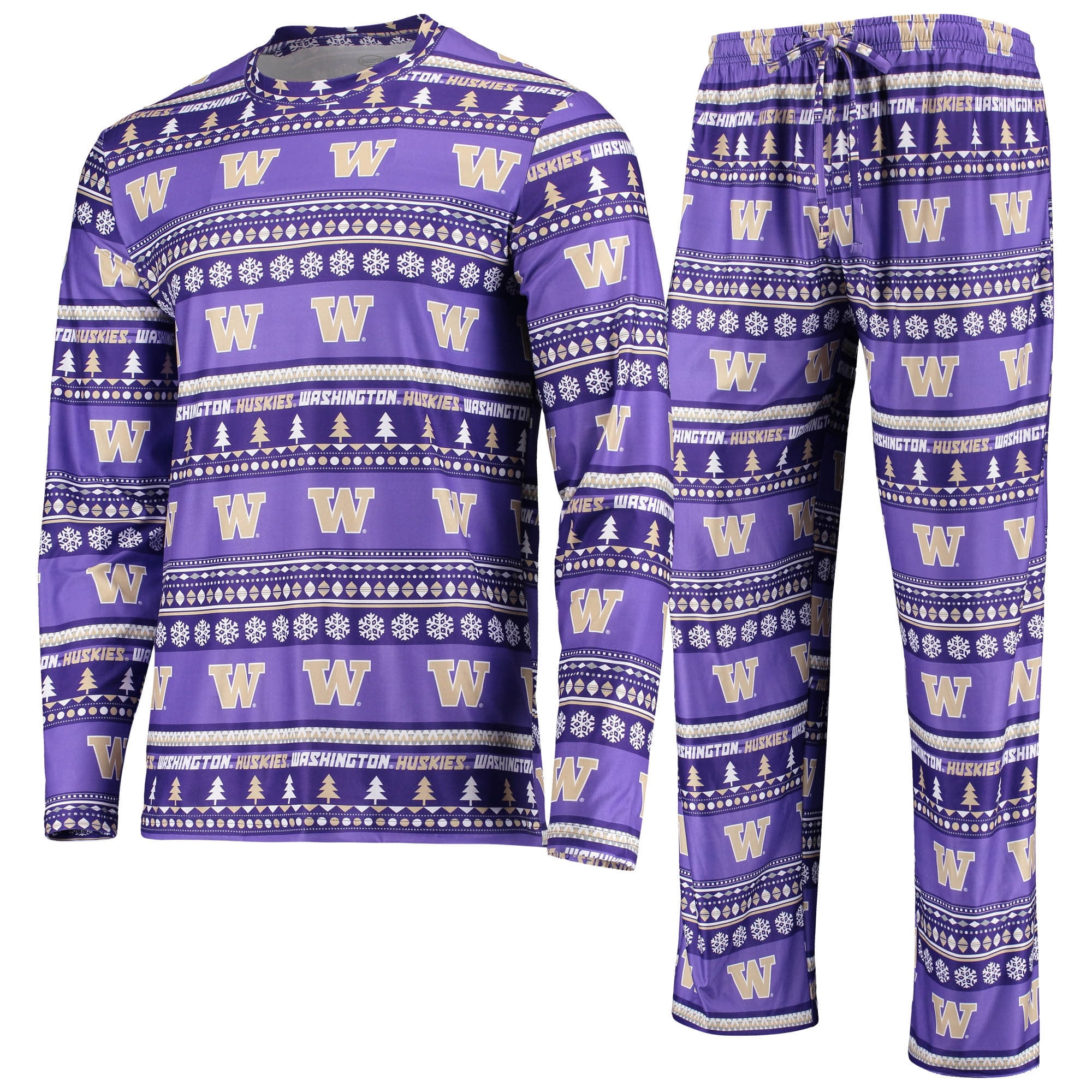 Men's Concepts Sport Purple Washington Huskies Ugly Sweater Long Sleeve ...