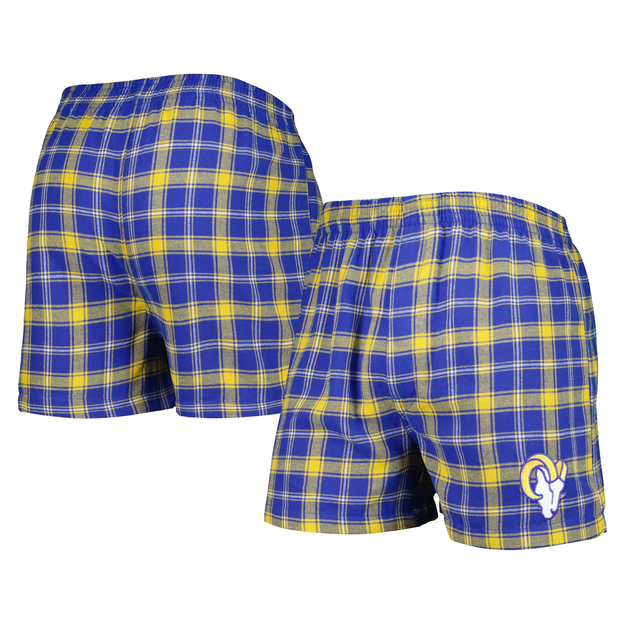Men's Concepts Sport Royal/Gold Los Angeles Rams Ledger Flannel Boxers ...