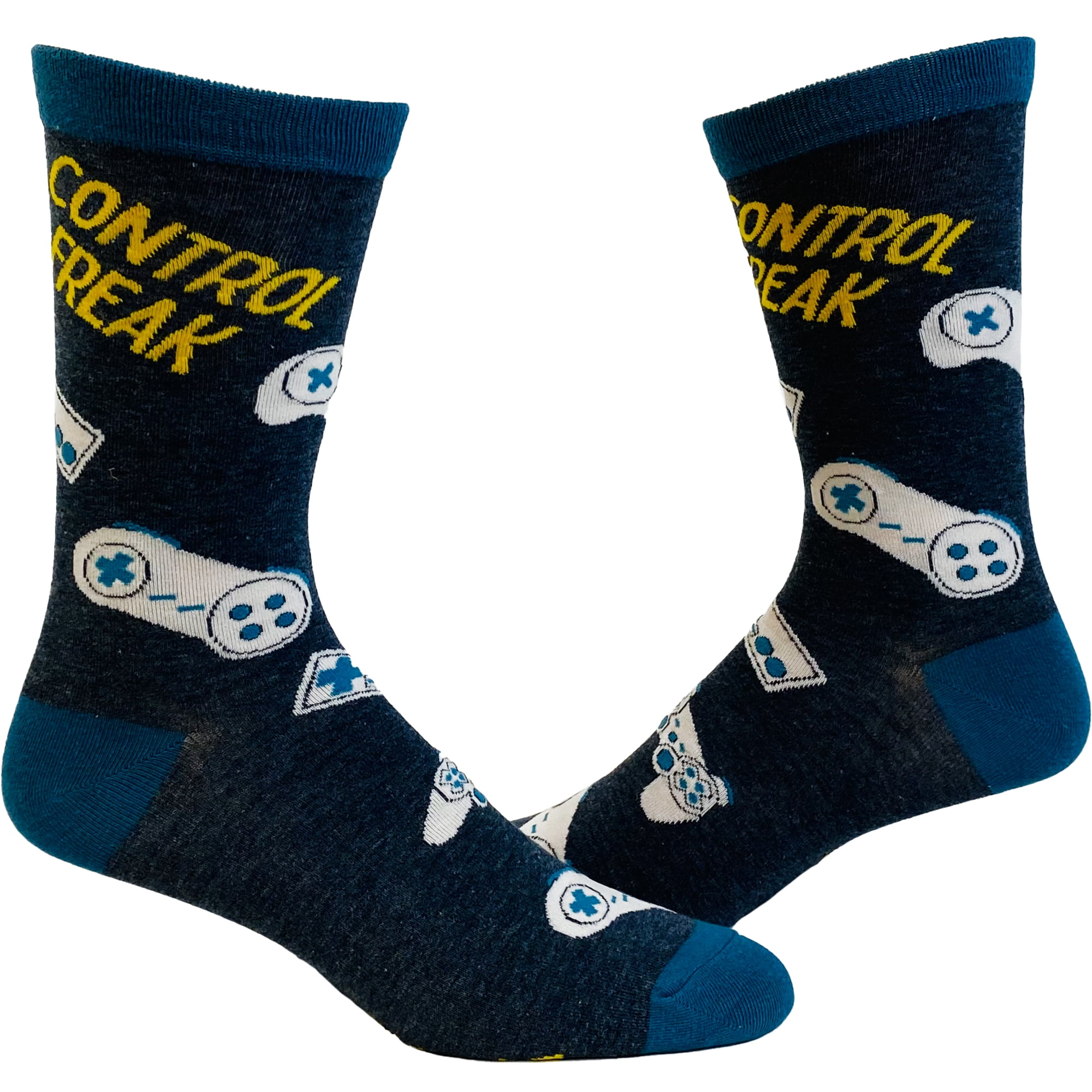 Men's Control Freak Socks Funny Retro Gamer Video Game Controller ...
