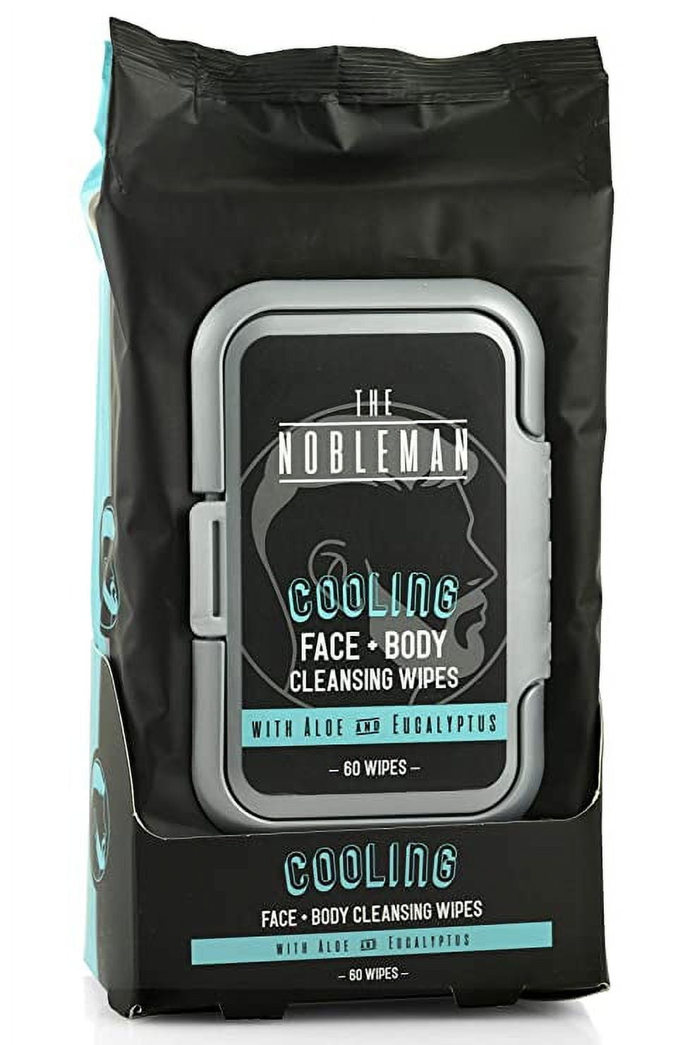 The Nobleman Men's Cooling Face and Body Cleansing Wipes, 60ct ...