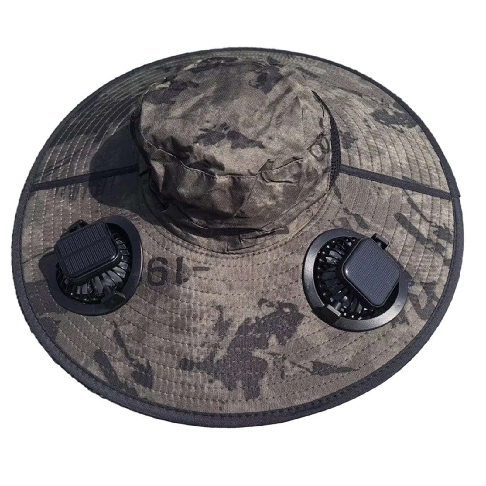 Men’s Cooling Solar Fan Hat – Wide Brim Sun Hat with 2 Solar-Powered Fans, UPF 50+ UV Protection ...