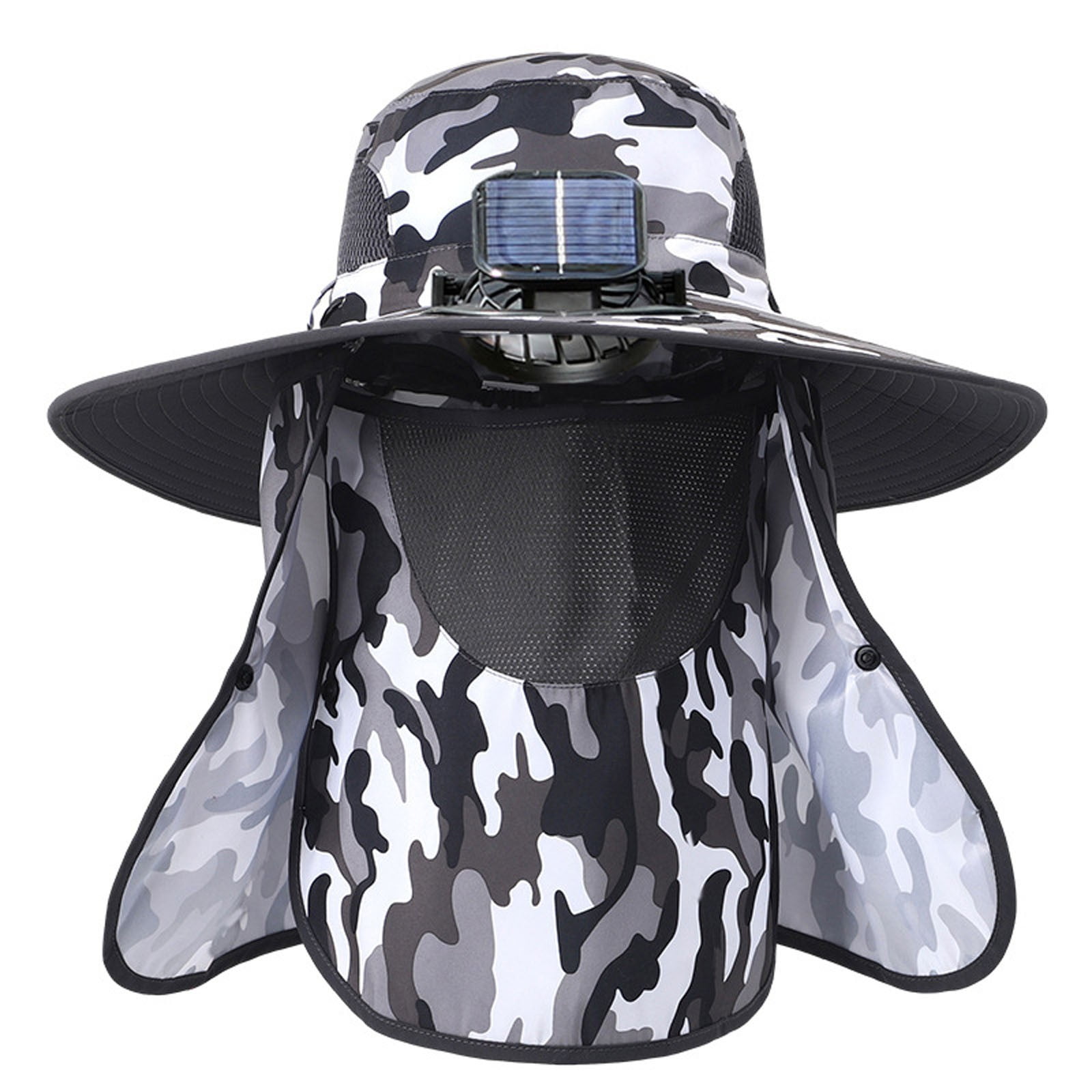 Men's Cooling Sun Hat with USB Fan - Wide Brim Fishing Hat with 3-Speed ...