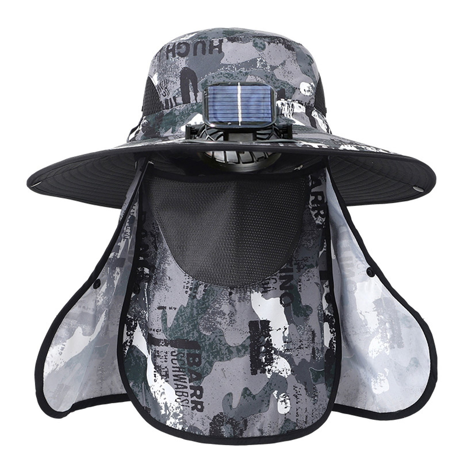 Men's Cooling Sun Hat with USB Fan - Wide Brim Fishing Hat with 3-Speed ...