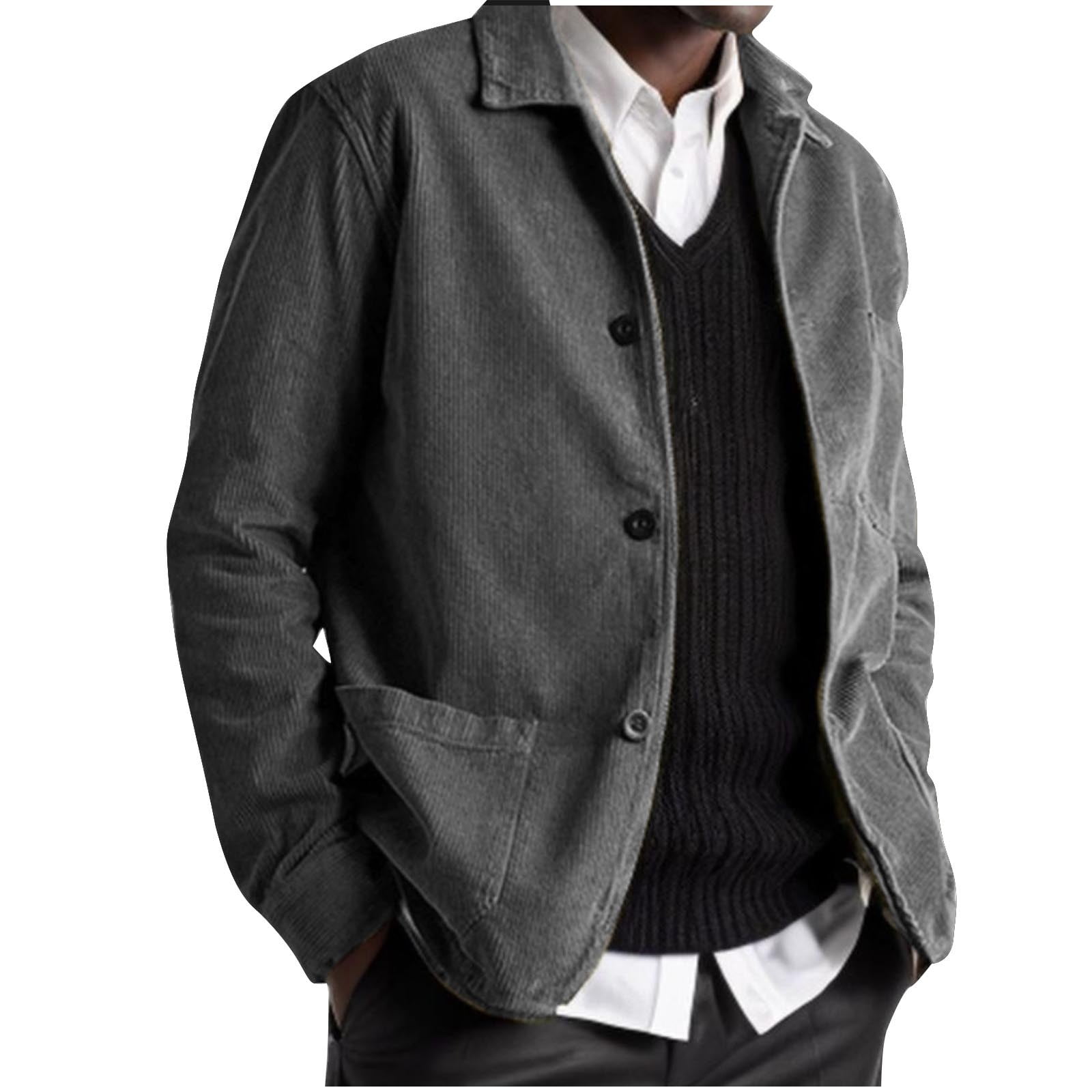 Men's Corduroy Jacket Lightweight Button Down Long Sleeve Shacket ...