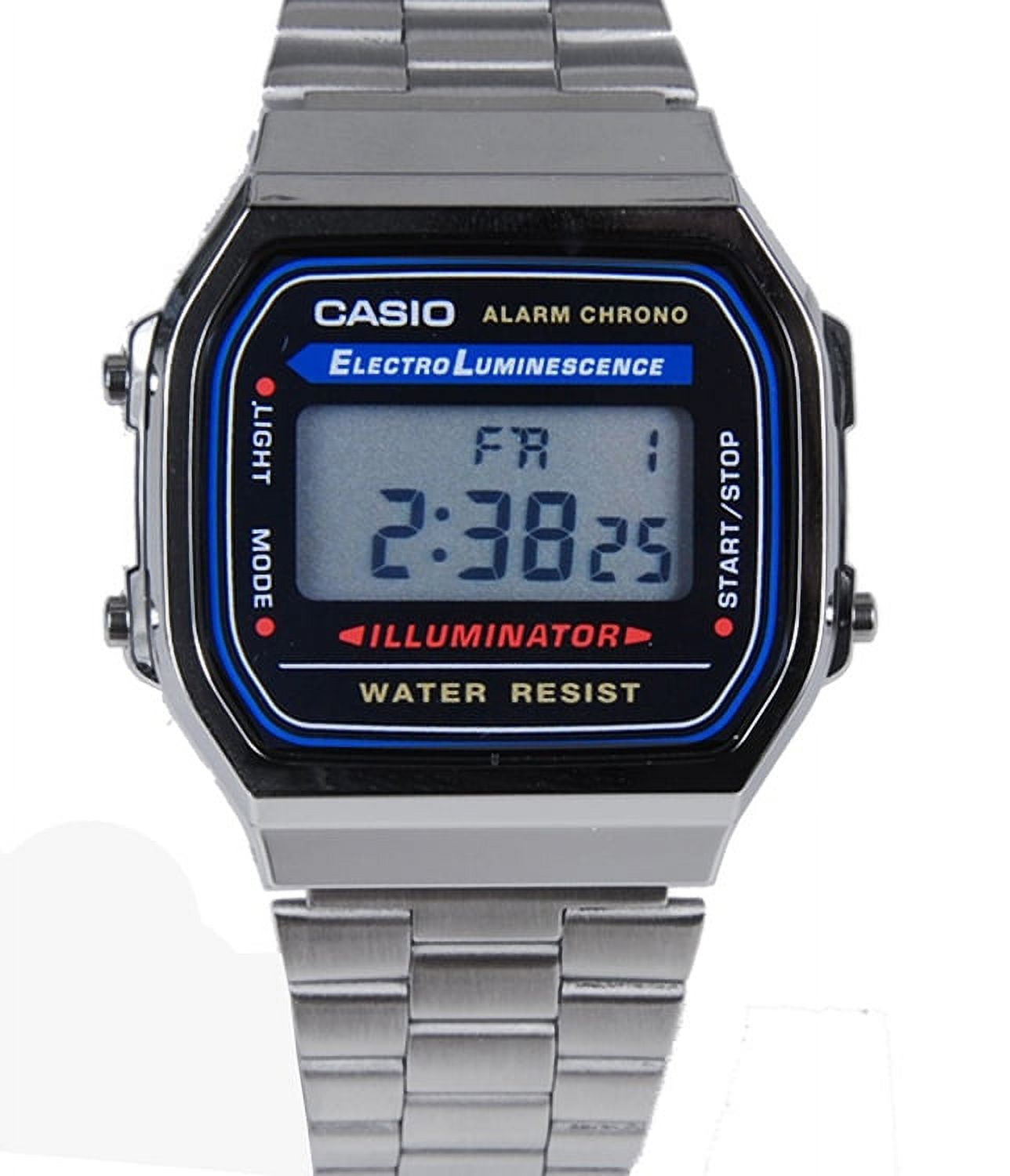 Casio Men's Digital Core A168WA-1 Silver Stainless-Steel Quartz Watch ...