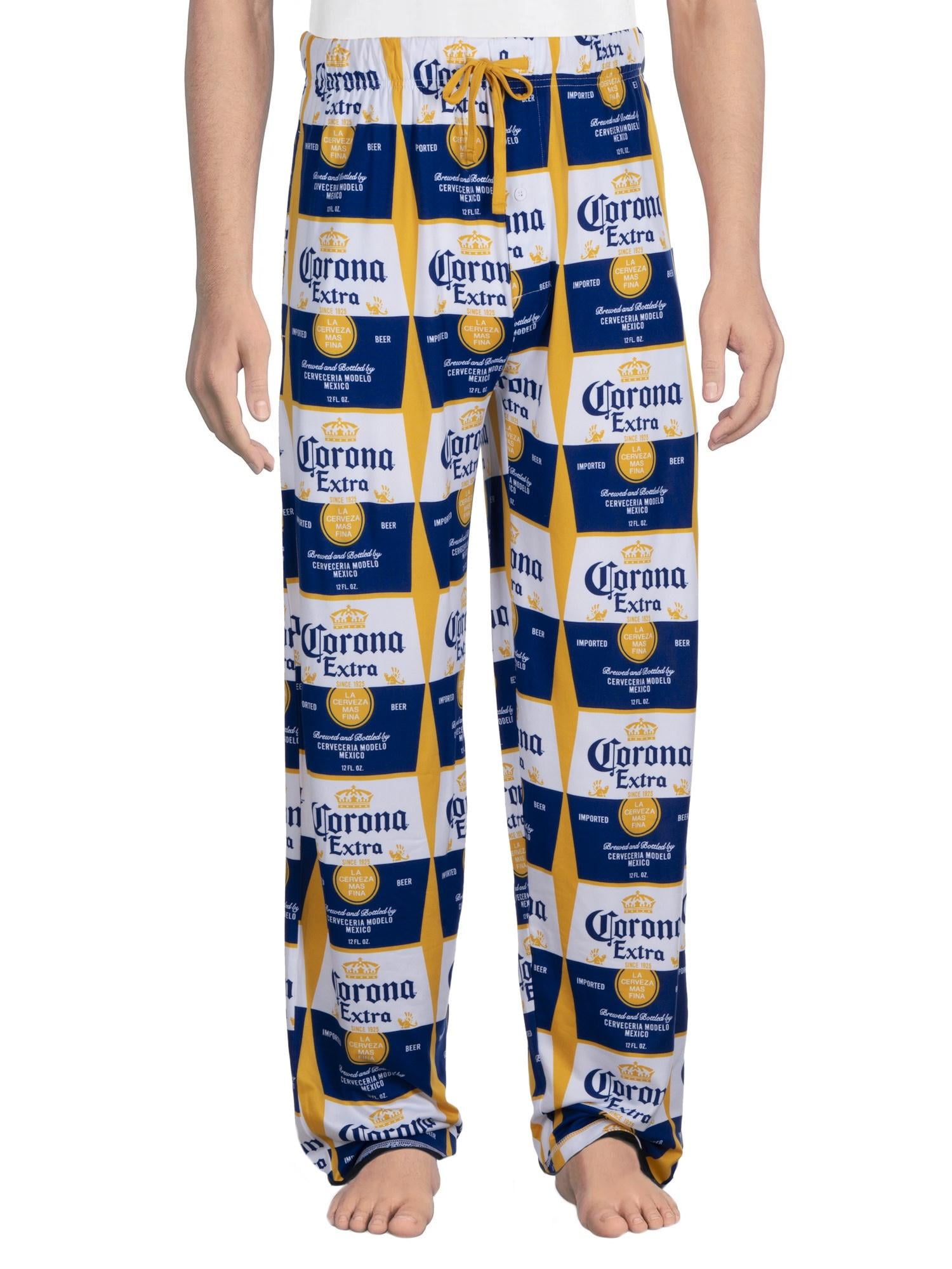 Men's Corona Graphic Sleep Pants, Poly Spandex Beer Pajama Bottoms, Up ...