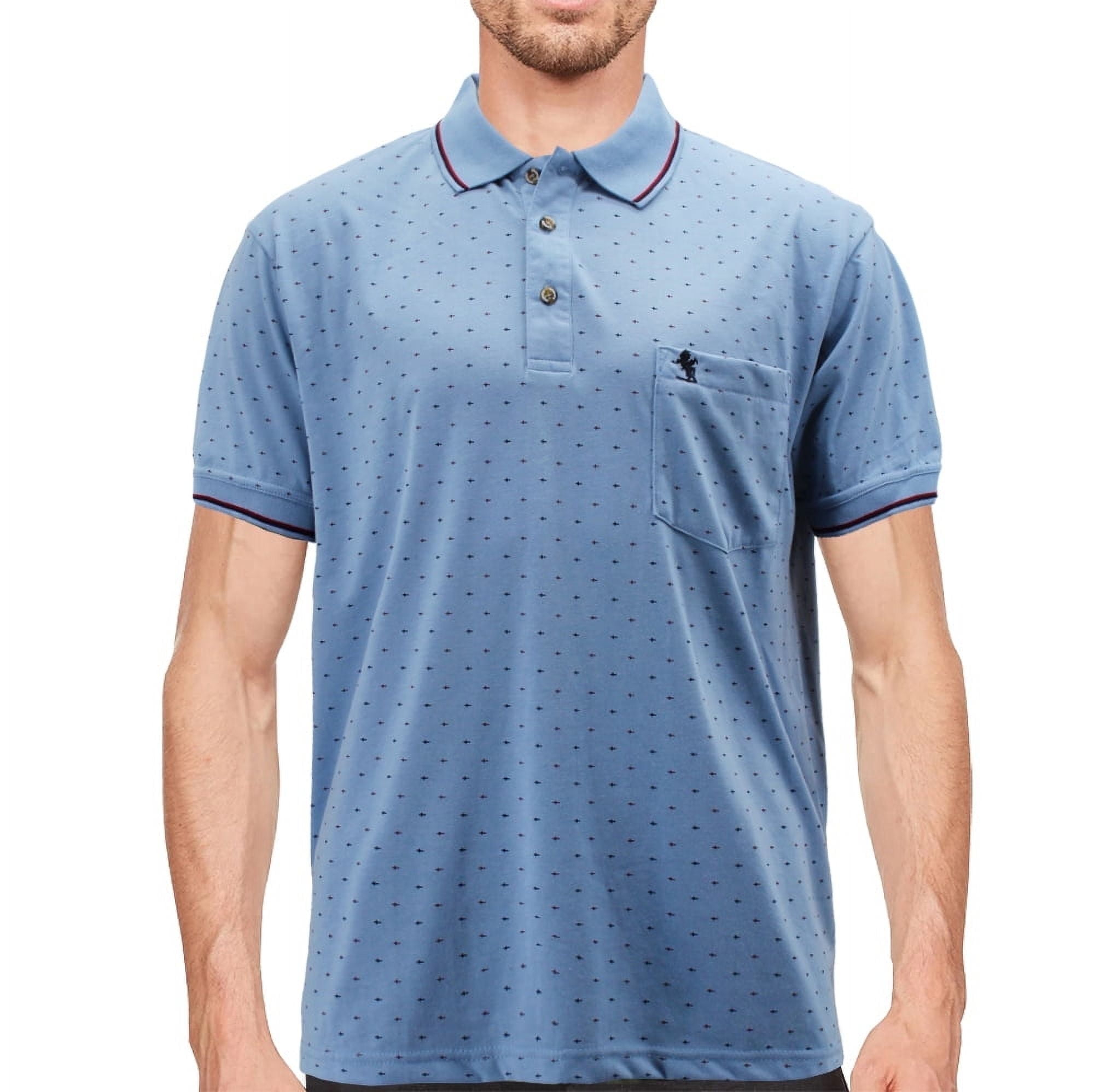 Men's Cotton Blend Embroidered Logo Short Sleeve Classic Polo Shirt ...