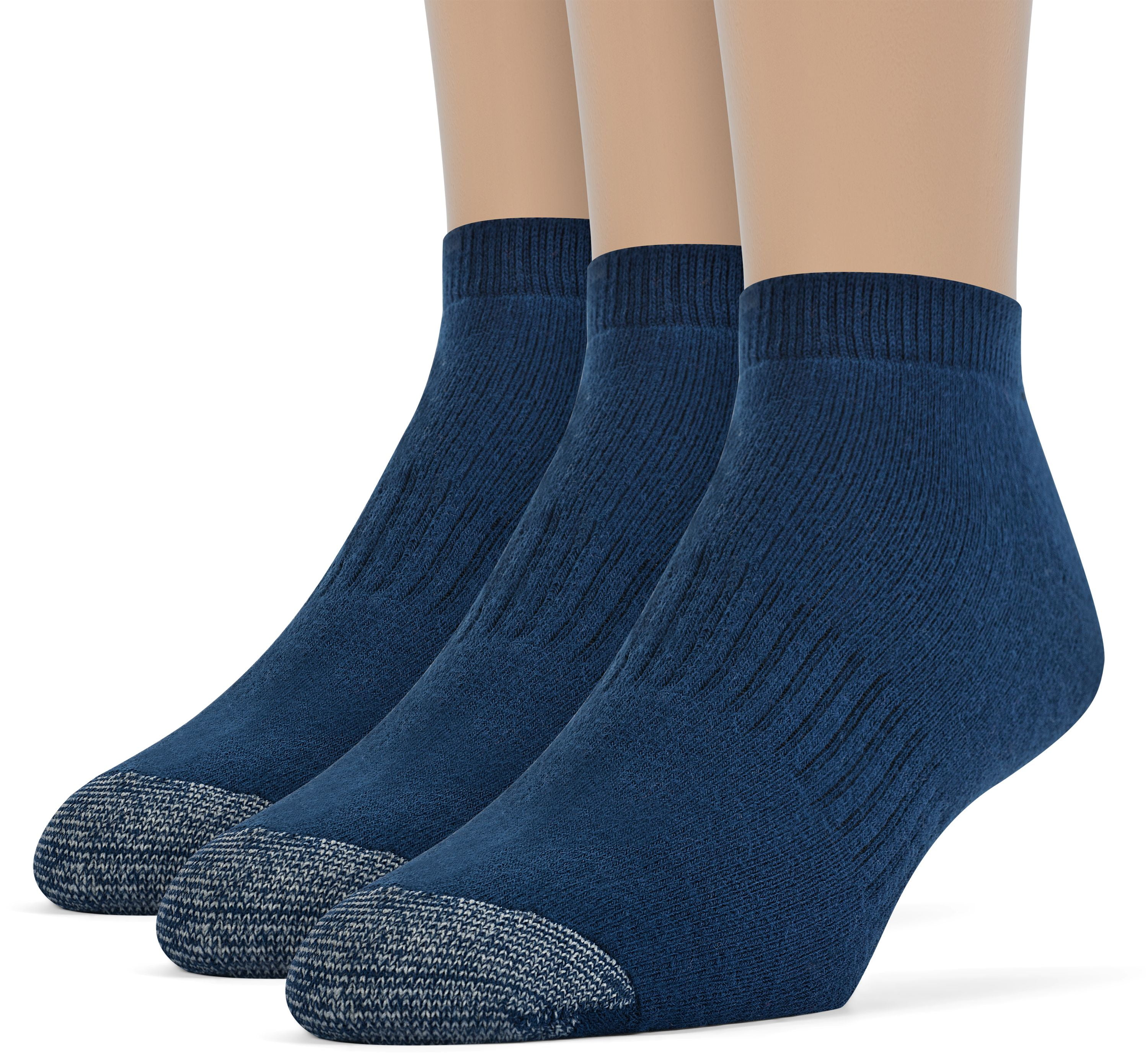 Men's Cotton Comfort Low Cut Cushion Socks - 3 Pairs - Walmart.com