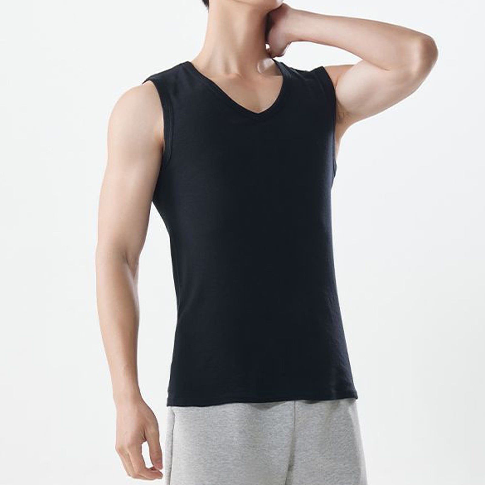 Men's Cotton Gym Tank Tops Workout Sleeveless T-Shirts Athletic Muscle ...