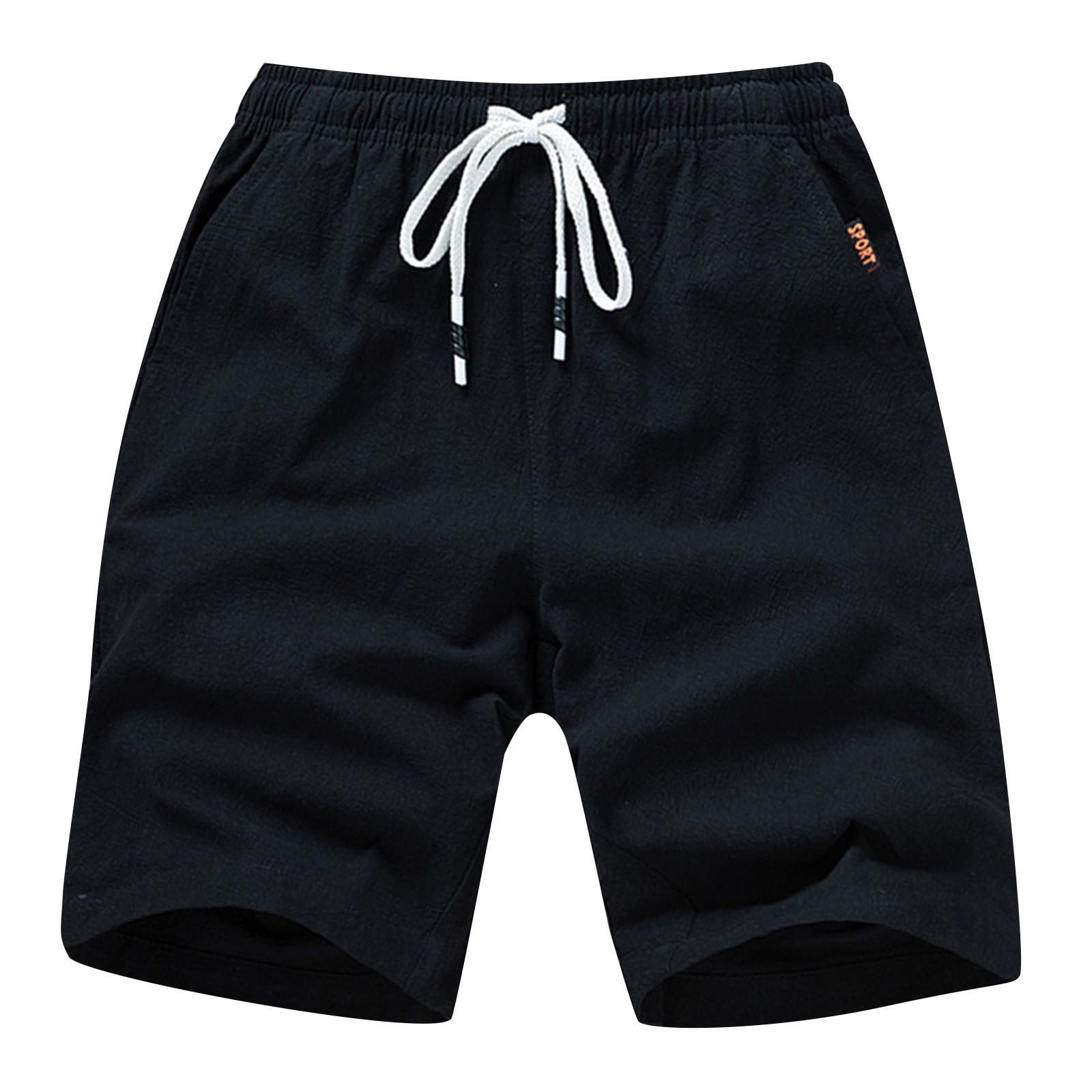 Men's Cotton Linen Cargo Shorts - Straight Leg, Loose Fit, Beach/Sport, M-XXXXL Sizes, 66-96cm ...