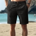 Men's Cotton Linen Knee Length Walking Shorts Relaxed Blend Loose Cut ...