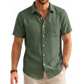 Iceglad Men's Vintage Knit Polo Shirt, Short Sleeve Button Down Summer ...