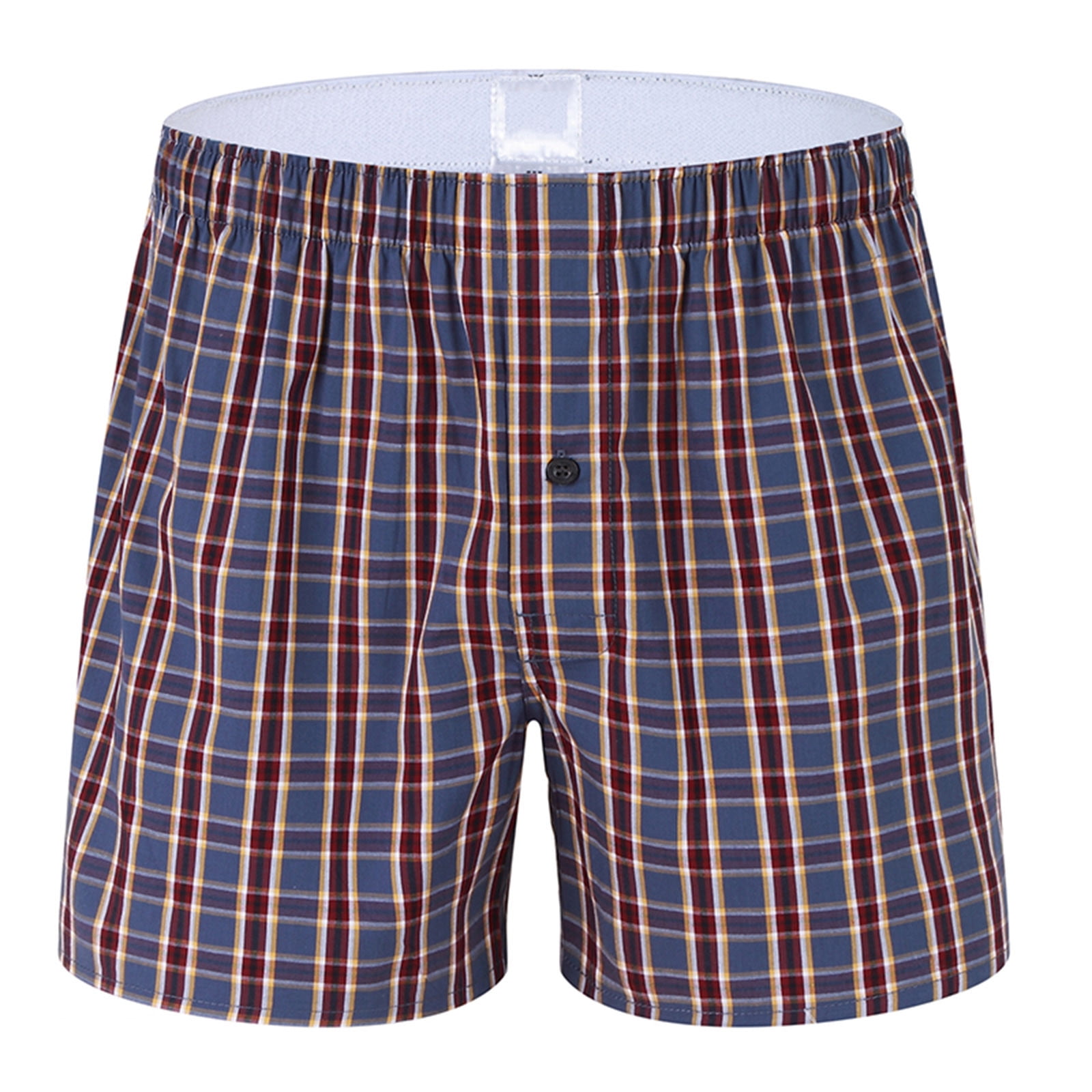 Men's Cotton Lounge Shorts Plaid Colorblock Print Sleep Pajama Shorts ...