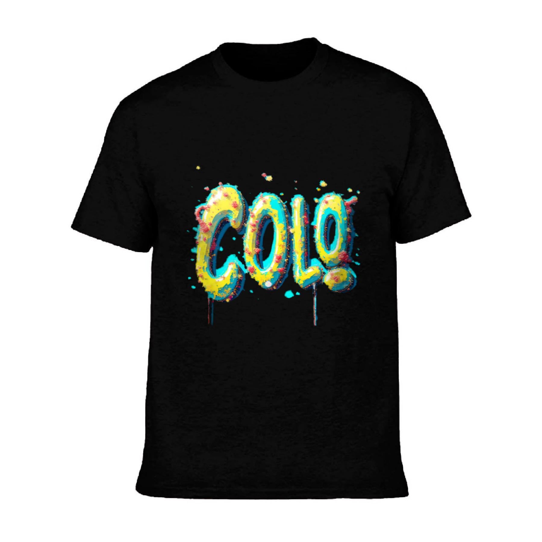 Men's Cotton Short Sleeve T-Shirt - Bold ' Color ' Graffiti Design with ...