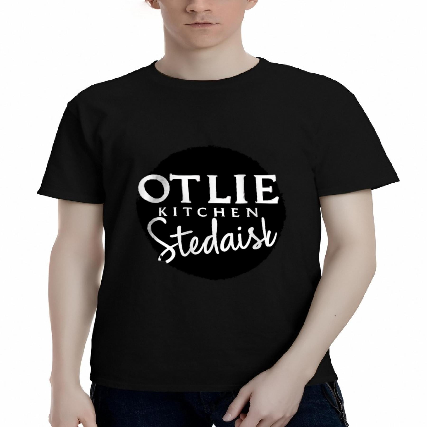 Men's Cotton Short Sleeve T-Shirt - Bold ' OTLIE Kitchen ' & Cursive ...