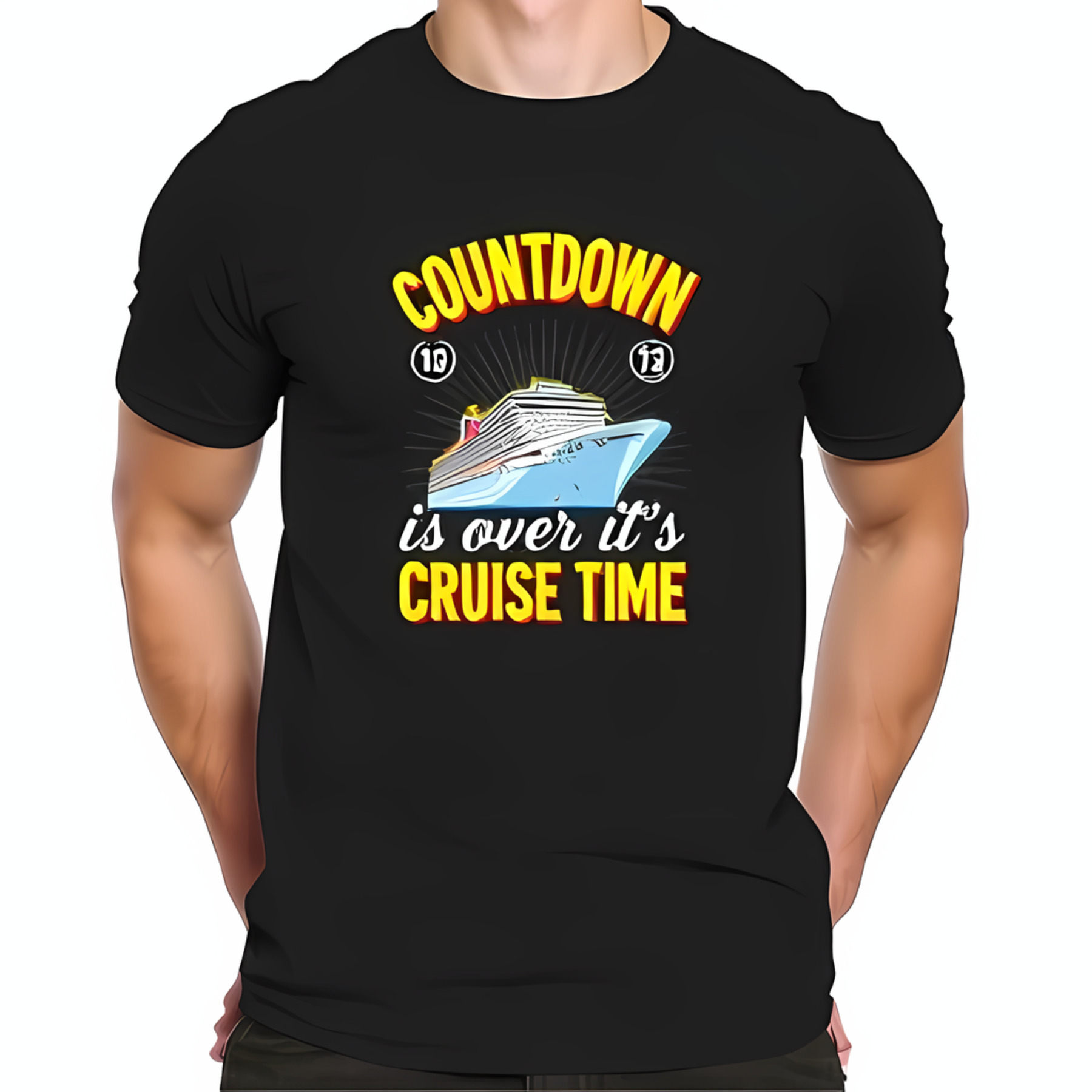 Men's Cotton Short Sleeve T-Shirt - " COUNTDOWN is over it's CRUISE ...