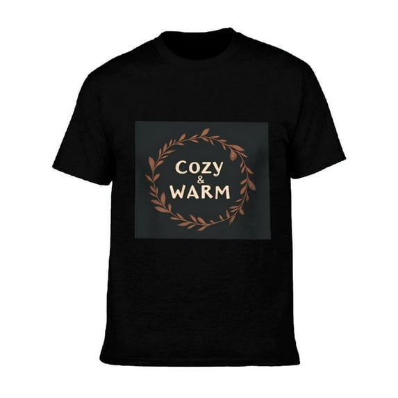 Men's Cotton Short Sleeve T-Shirt - Cozy & Warm Design with Wreath ...