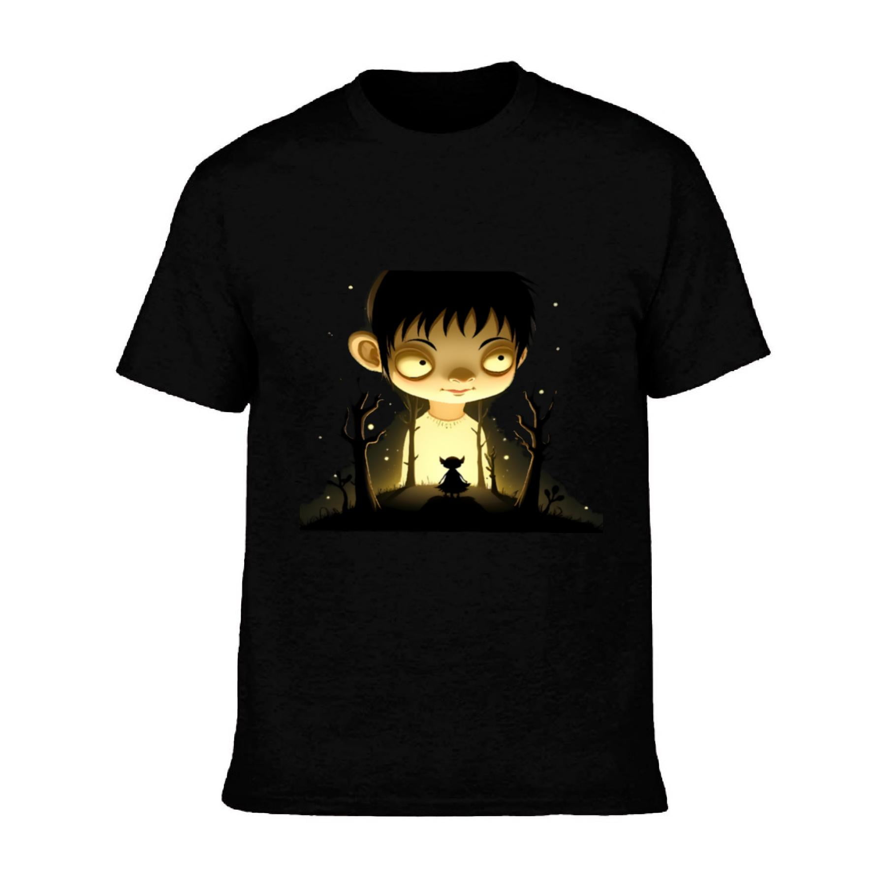 Men's Cotton Short Sleeve T-Shirt - Enchanting Cartoon Character Design ...