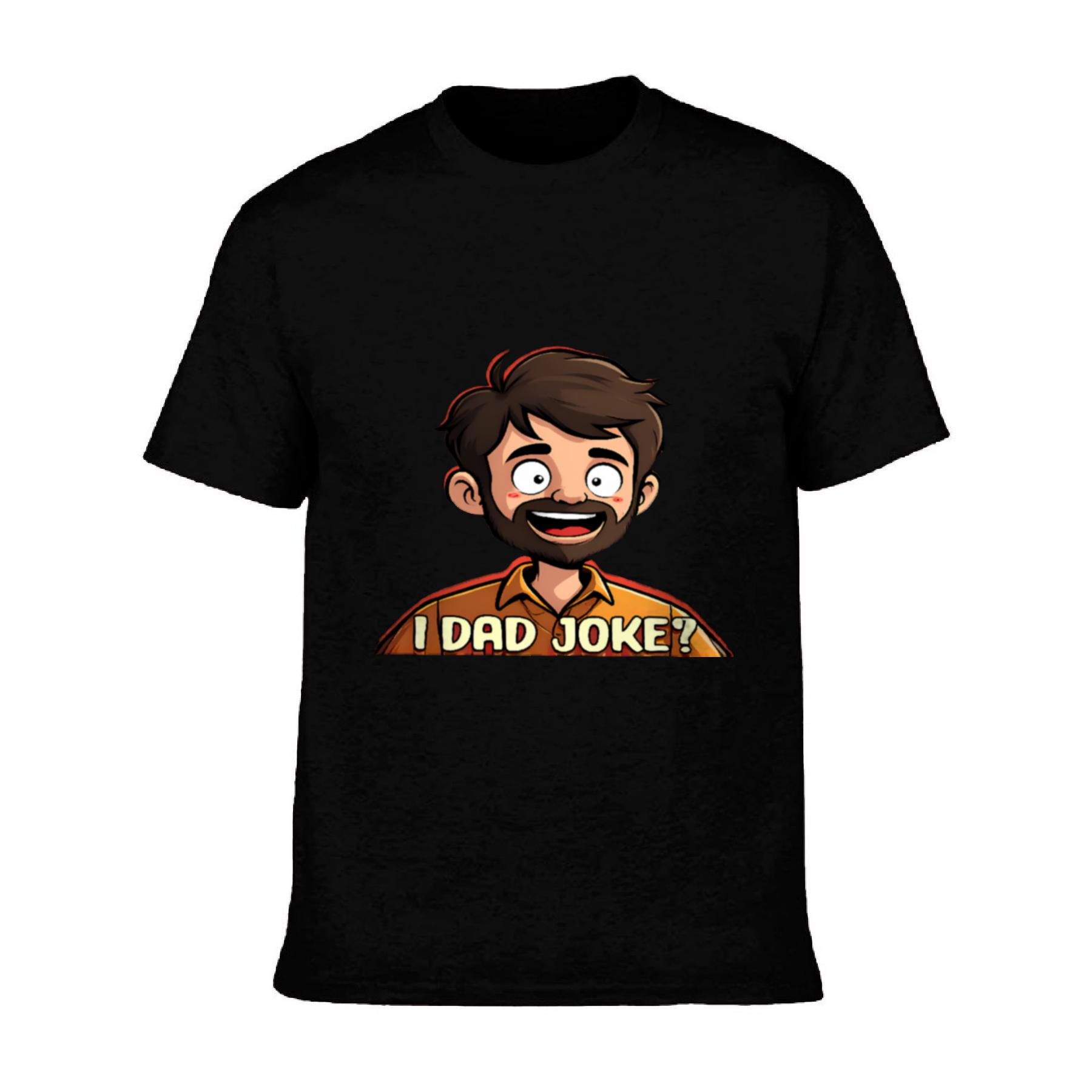 Men's Cotton Short Sleeve T-Shirt - Funny Cartoon Dad Joke Design with ...