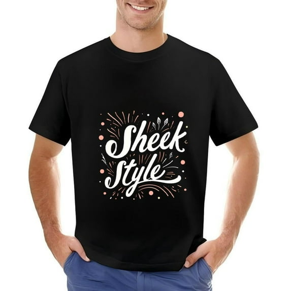 Men's Cotton Short Sleeve T-Shirt - Playful ' Sheek Style ' Design with ...