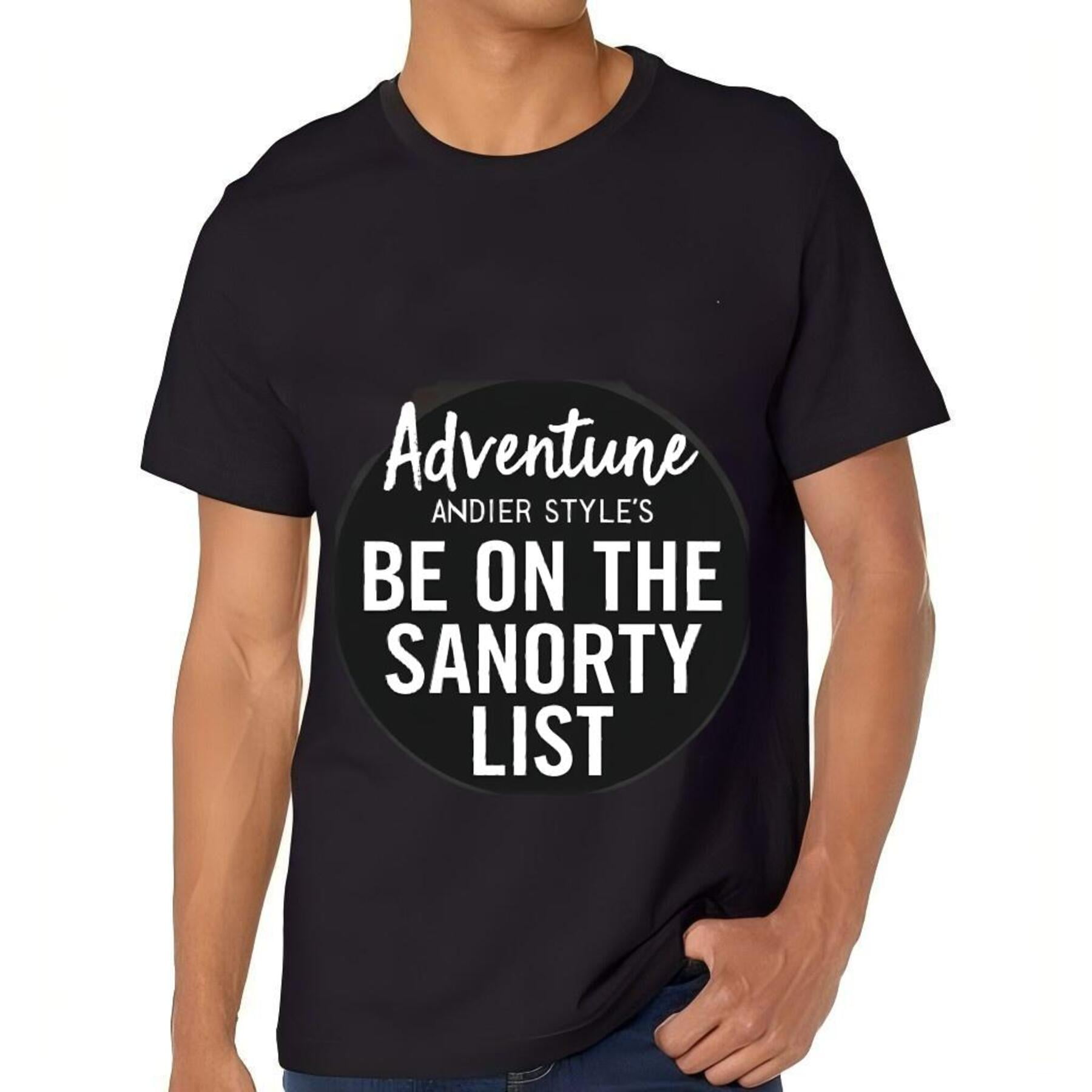 Men's Cotton Short Sleeve T-Shirt ier Style with Circular Black ...