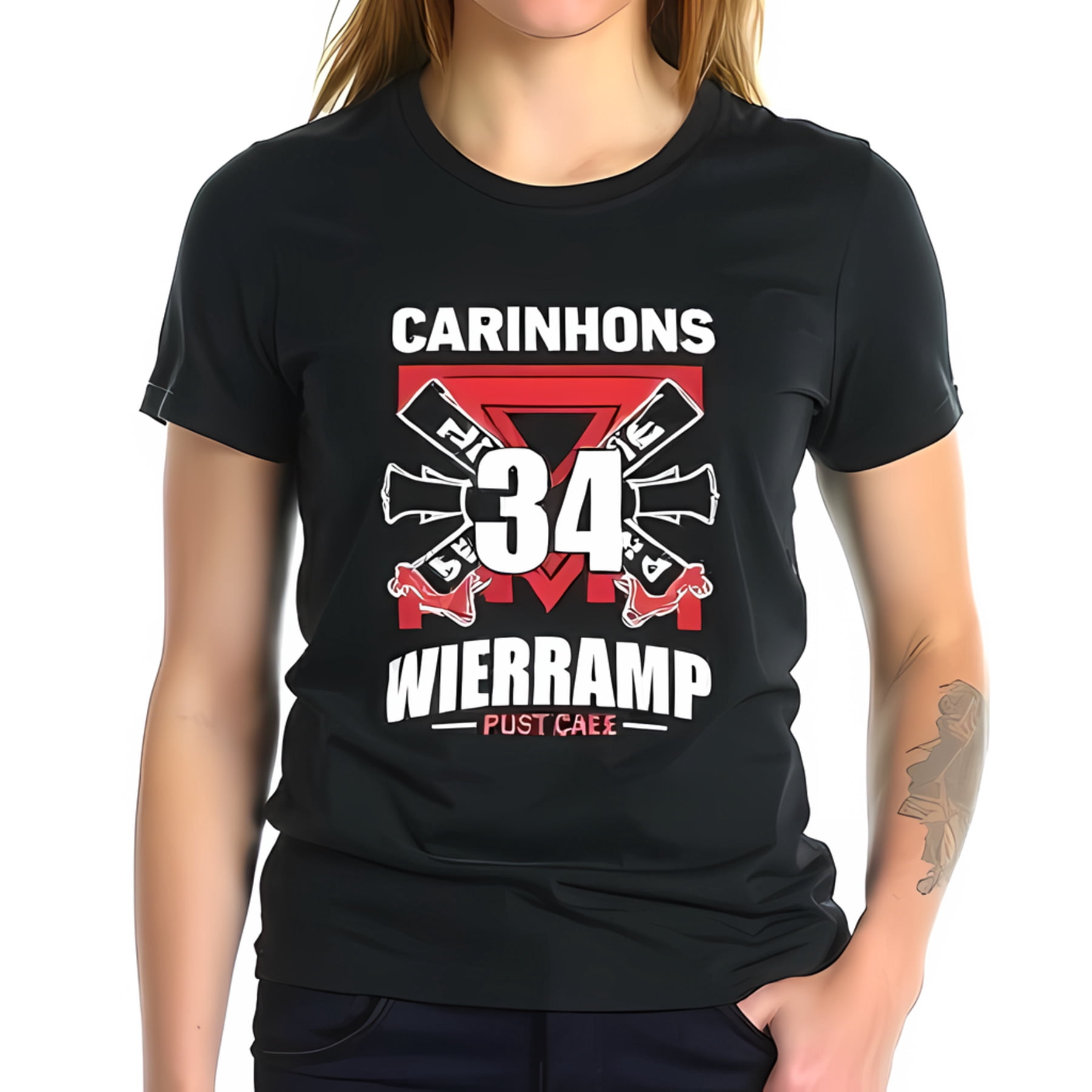 Men's Cotton Short Sleeve T-Shirt with Bold 'CARINHONS' Graphic Red ...