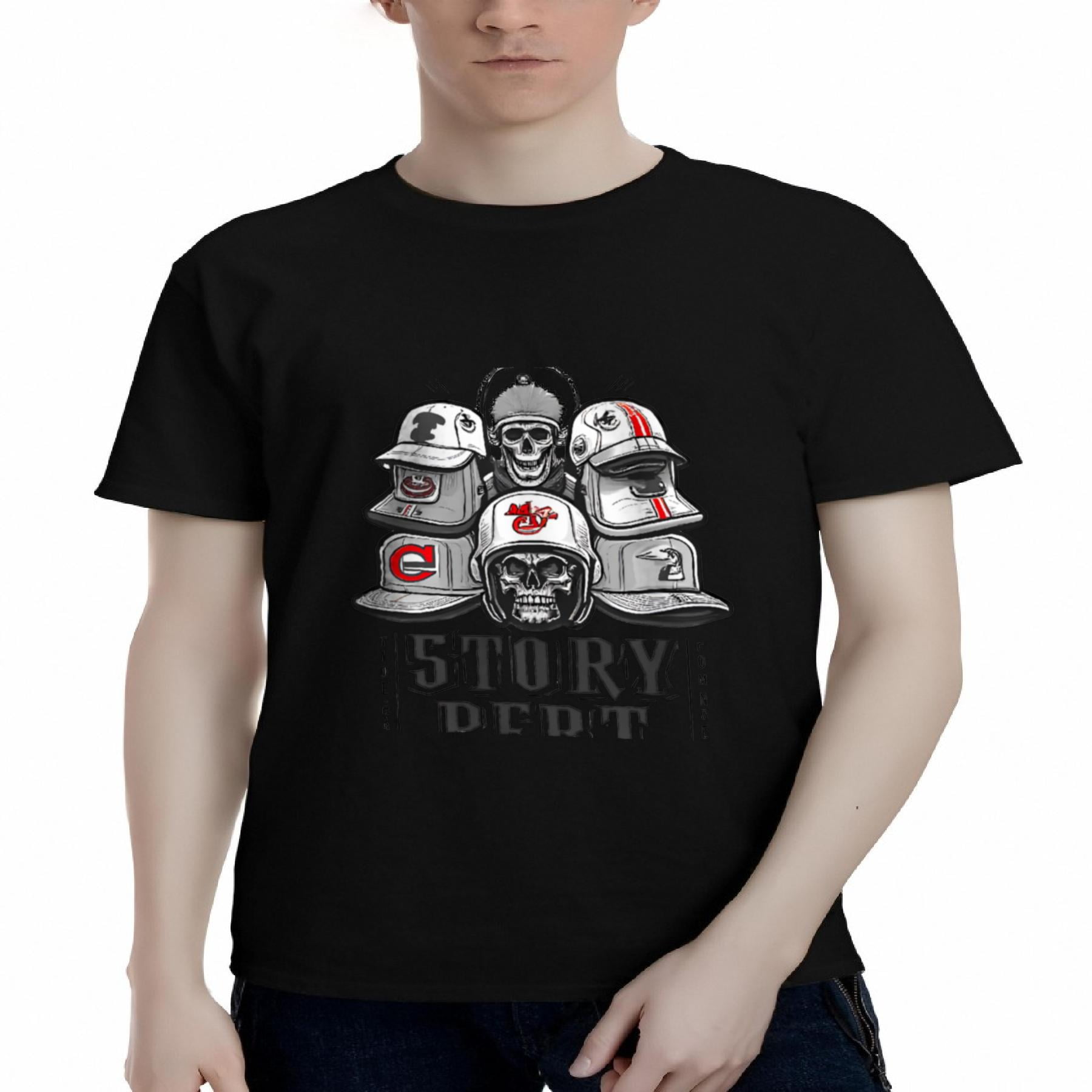 Men's Cotton Short Sleeve T-Shirt with Playful Skull Design in Caps ...