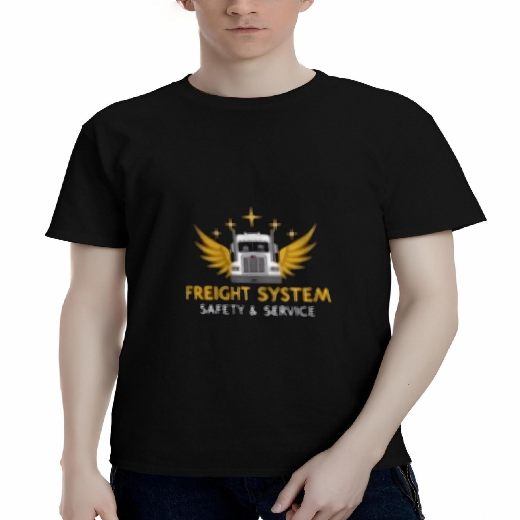 Men's Cotton Short Sleeve T-Shirt with Stylish Truck & Wings ...