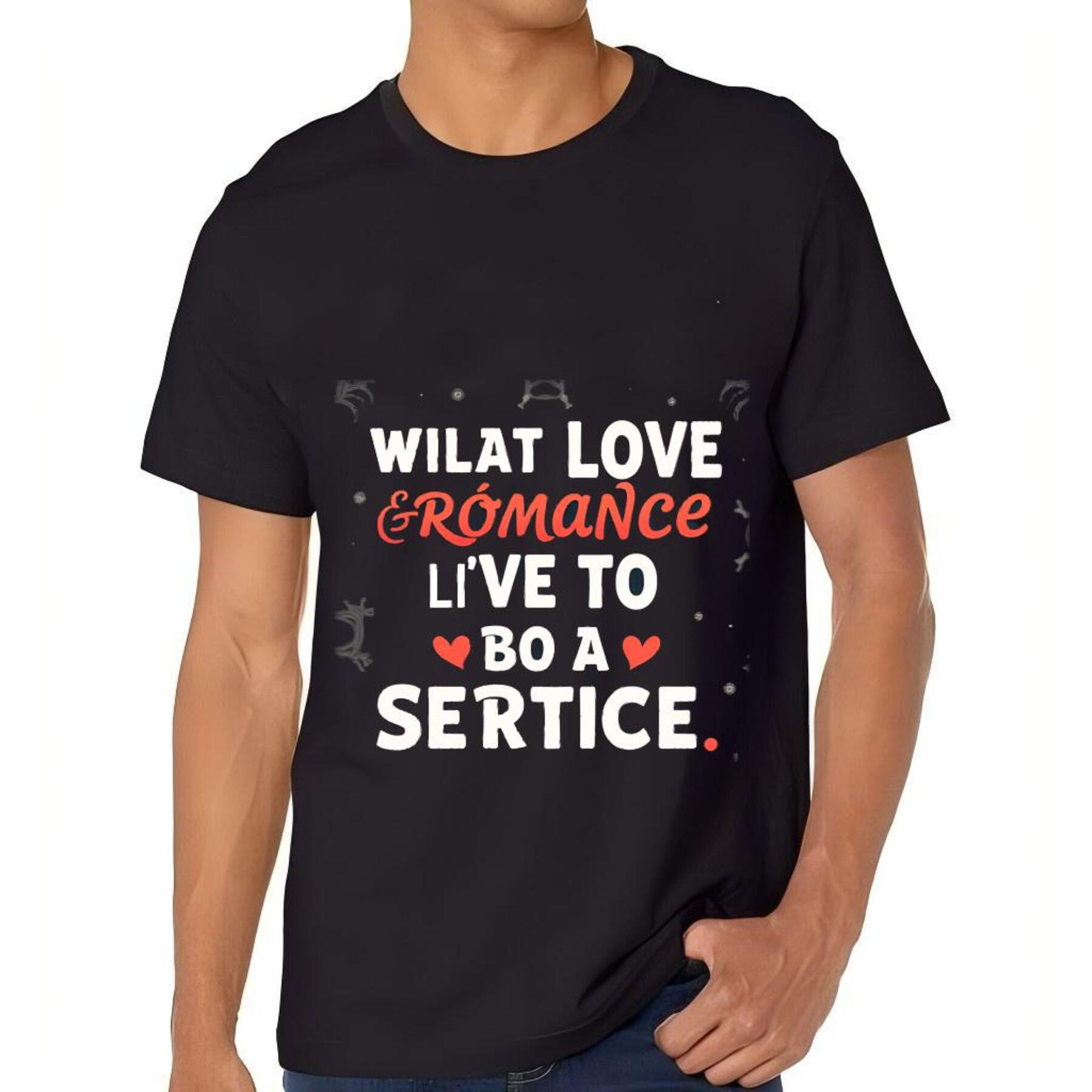 Men's Cotton Short Sleeve T-Shirt with Unique Love & Romance Graphic ...
