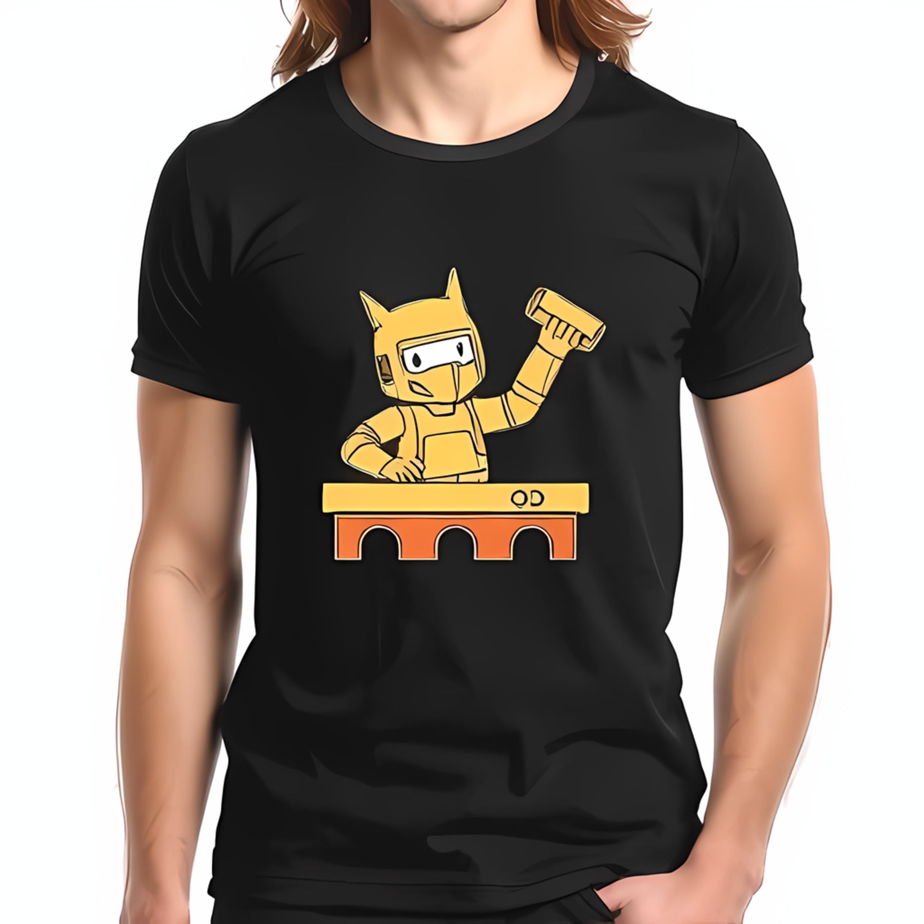 Men's Cotton Short Sleeve T-Shirt with Vibrant Cartoon Character ...