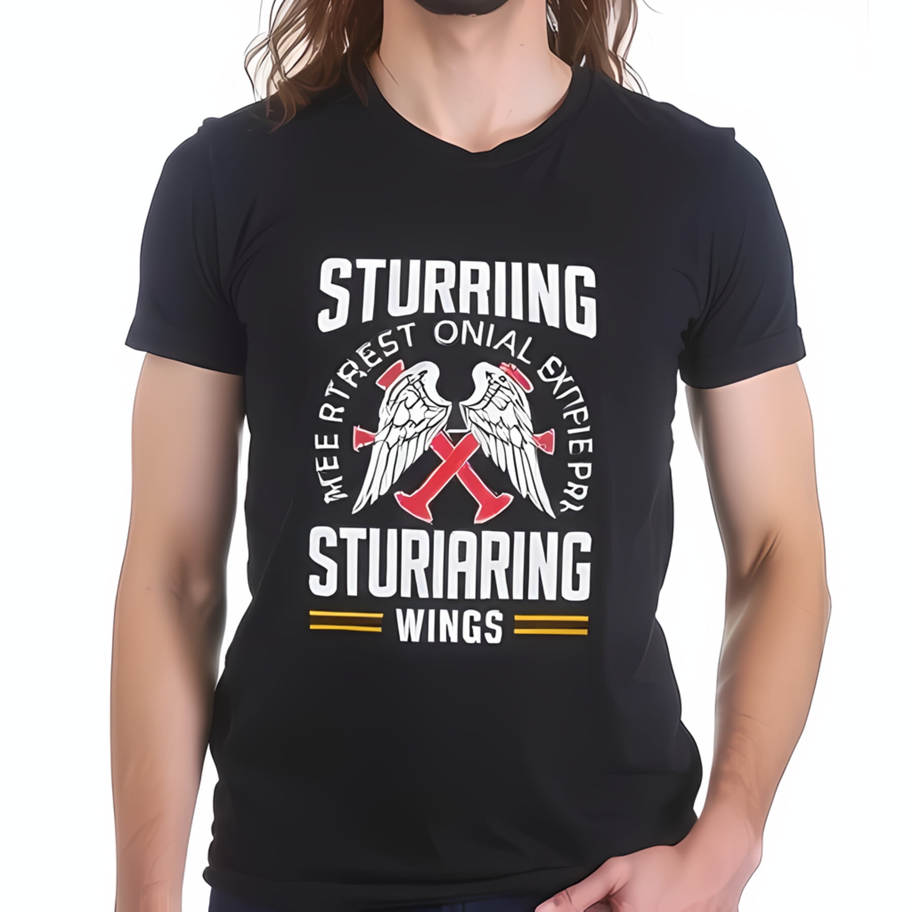 Men's Cotton Short Sleeve T-Shirt with Vintage Inspired Winged and ...