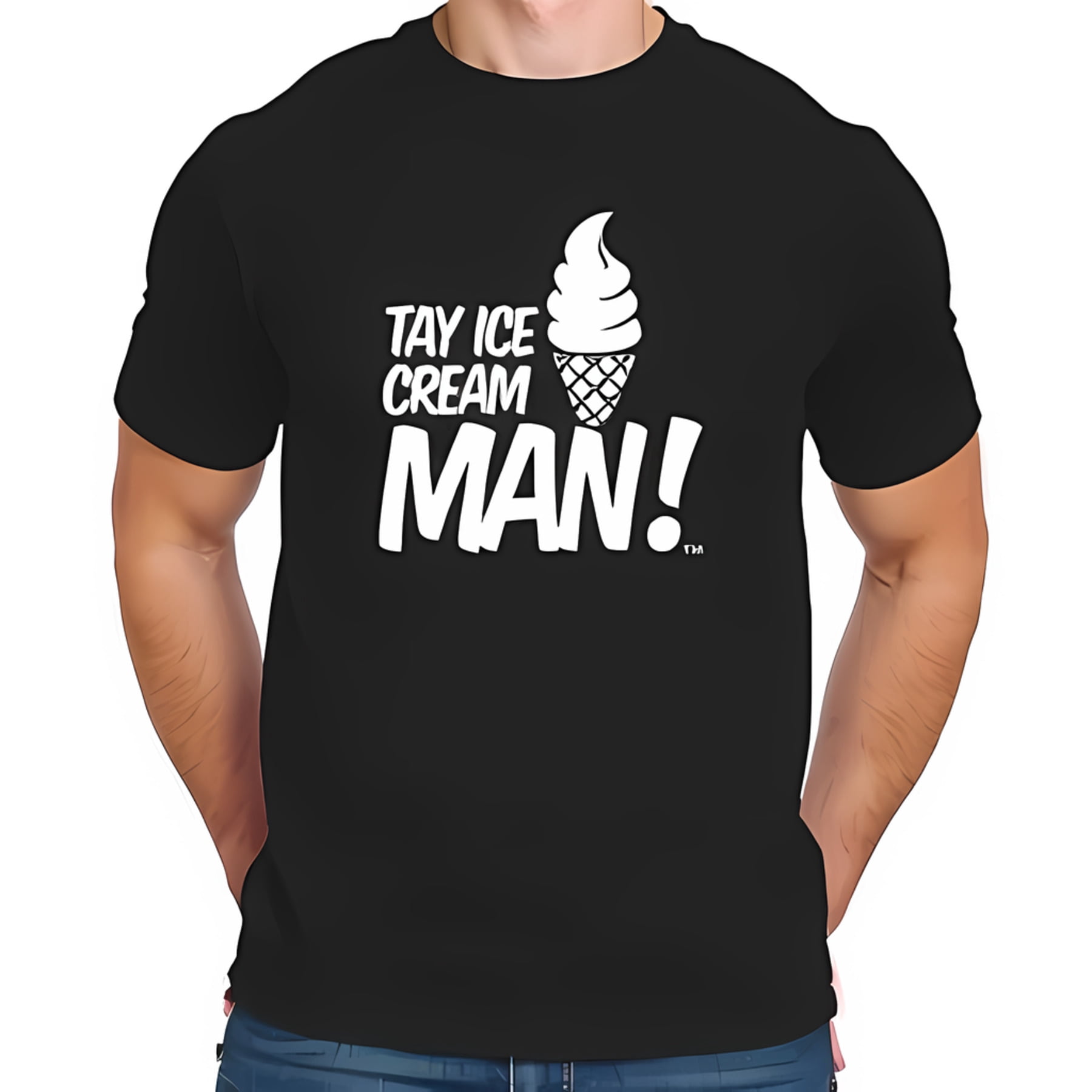 Men's Cotton Short Sleeve T-Shirt with Vintage 'TAY ICE CREAM MAN ...
