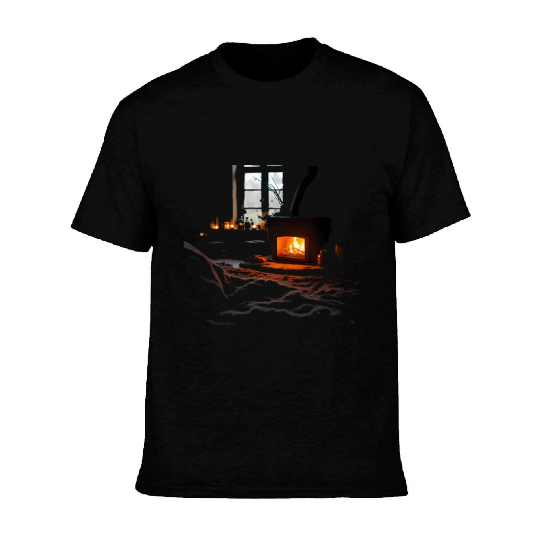 Men's Cotton Short Sleeve T-Shirts - Cozy Indoor Vibes Soft Fabric Warm ...
