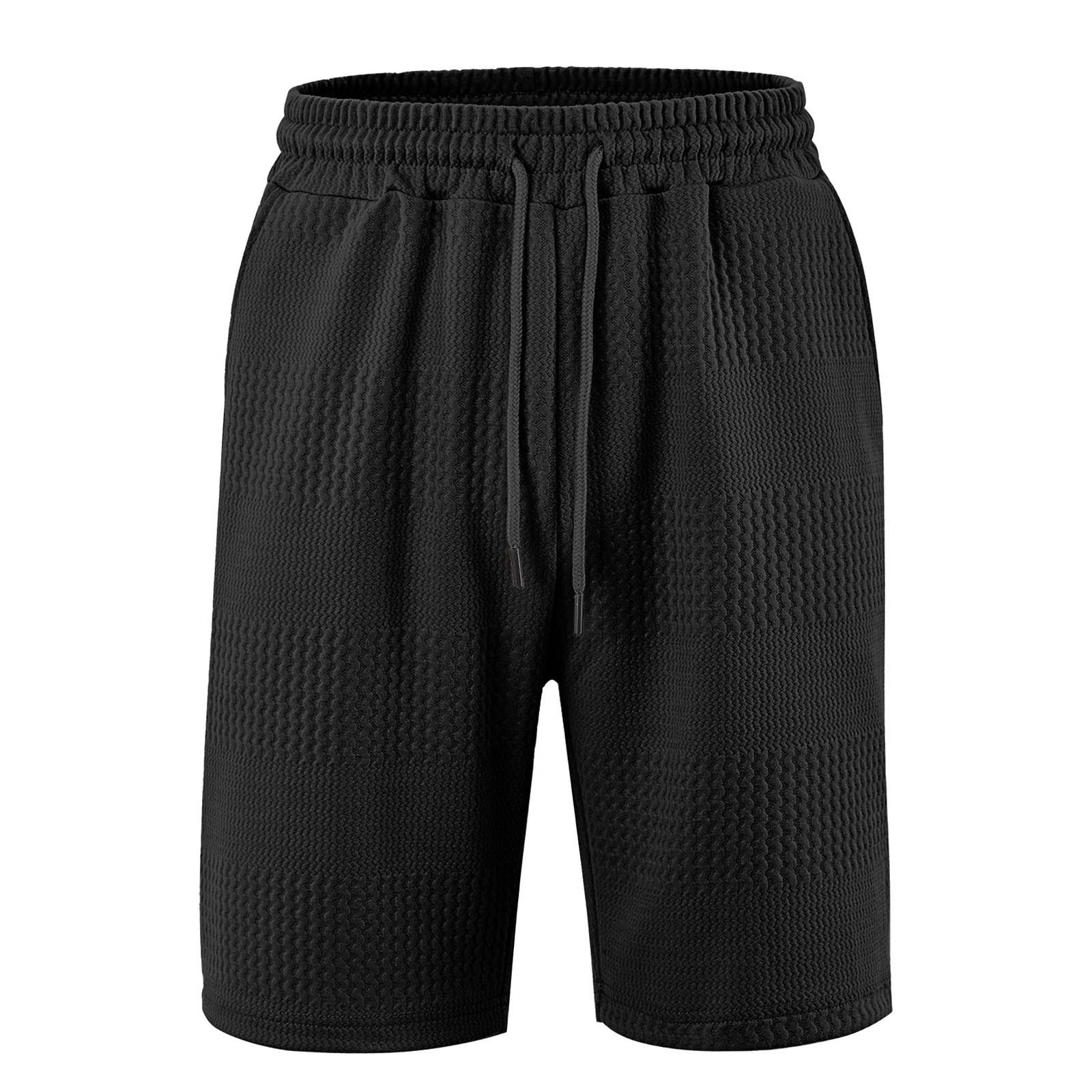 Men's Cotton Sweat Shorts Solid Drawstring Pull-On Short for Running ...